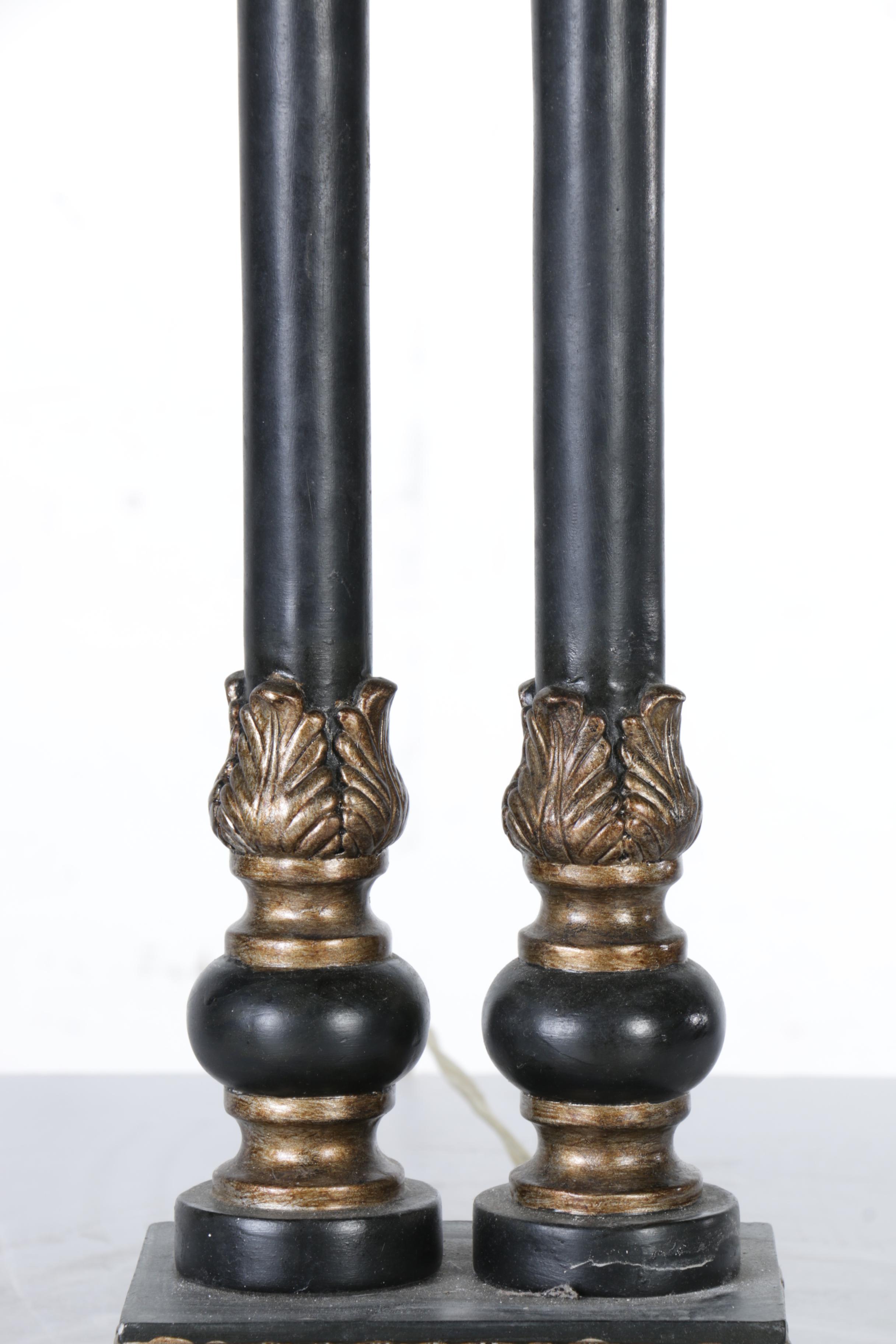 Black and Gold Tone Columnar Buffet Lamp | Everything But The House