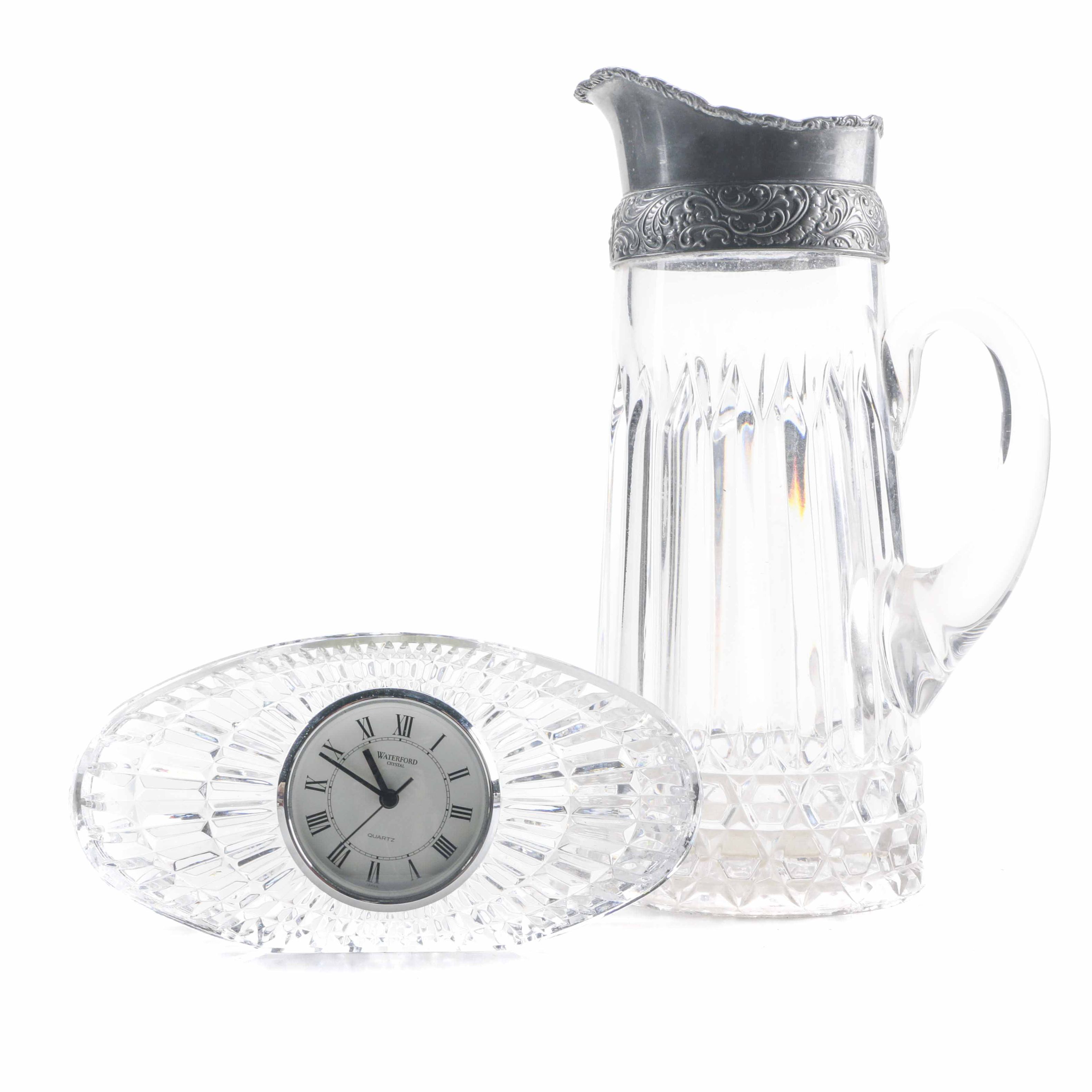 Crystal Pitcher and Clock | EBTH