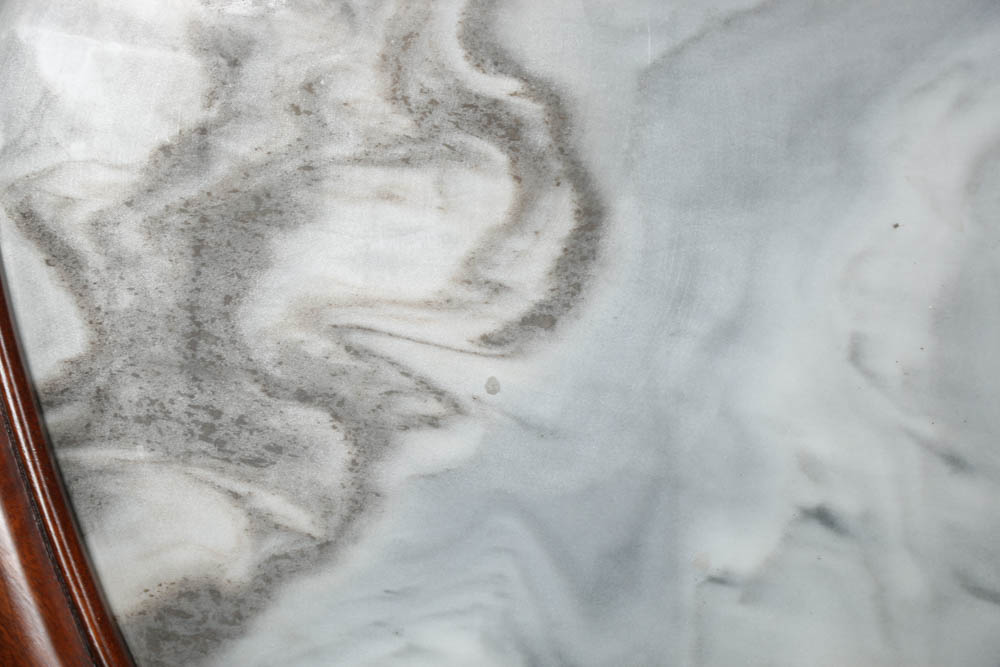 Mahogany Wood Chairs with Marble Backing | Everything But The House