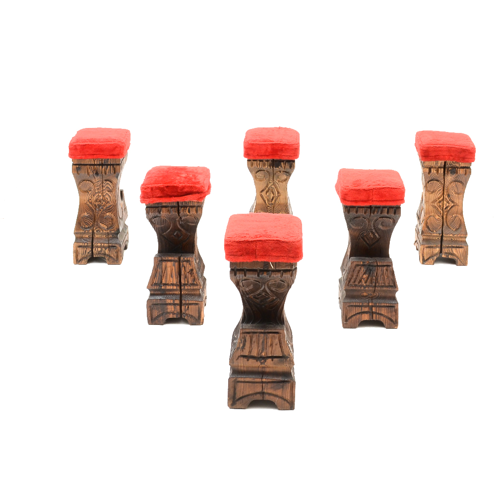 Six Vintage Tiki Stools | EBTH