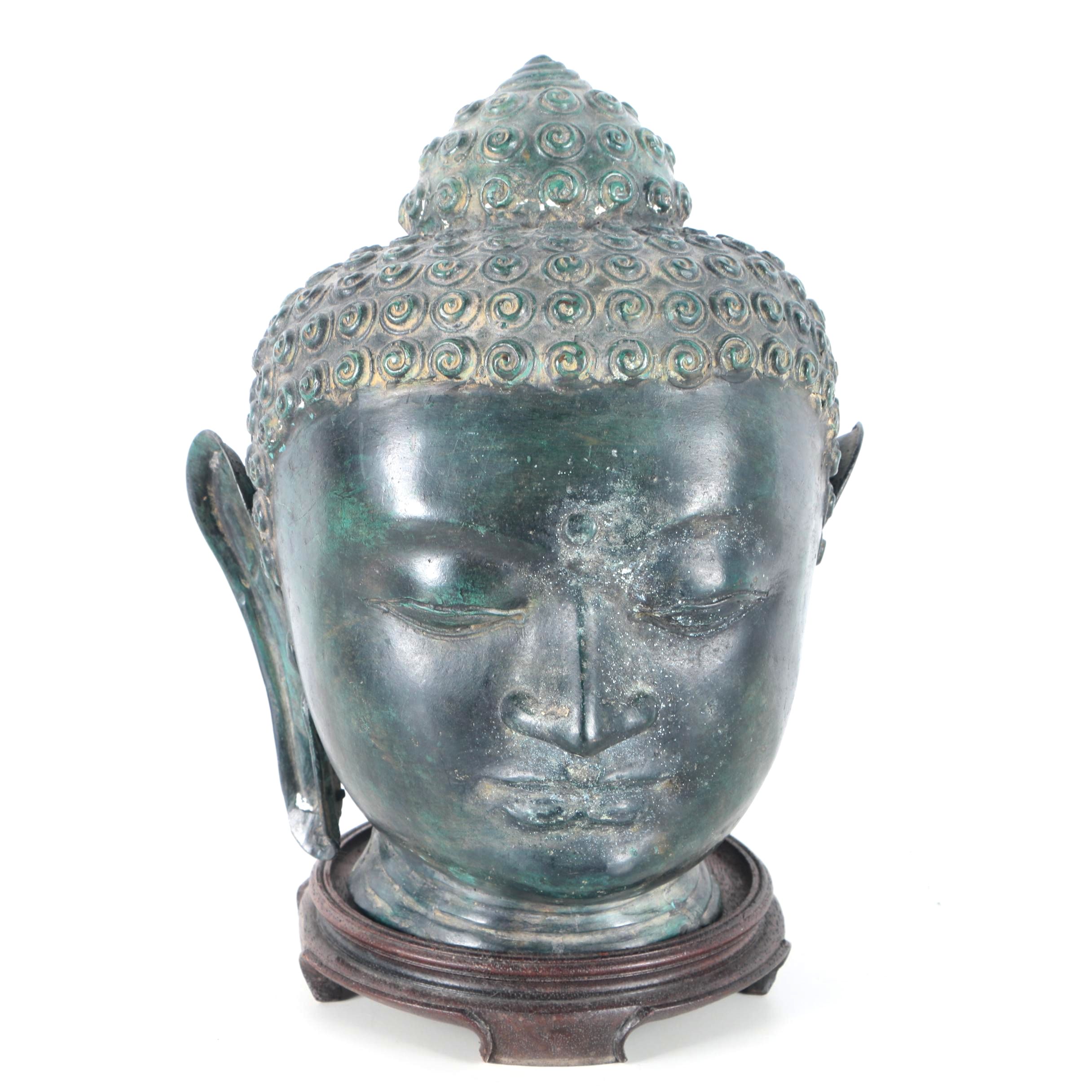 Patinated Copper Buddha Head | EBTH