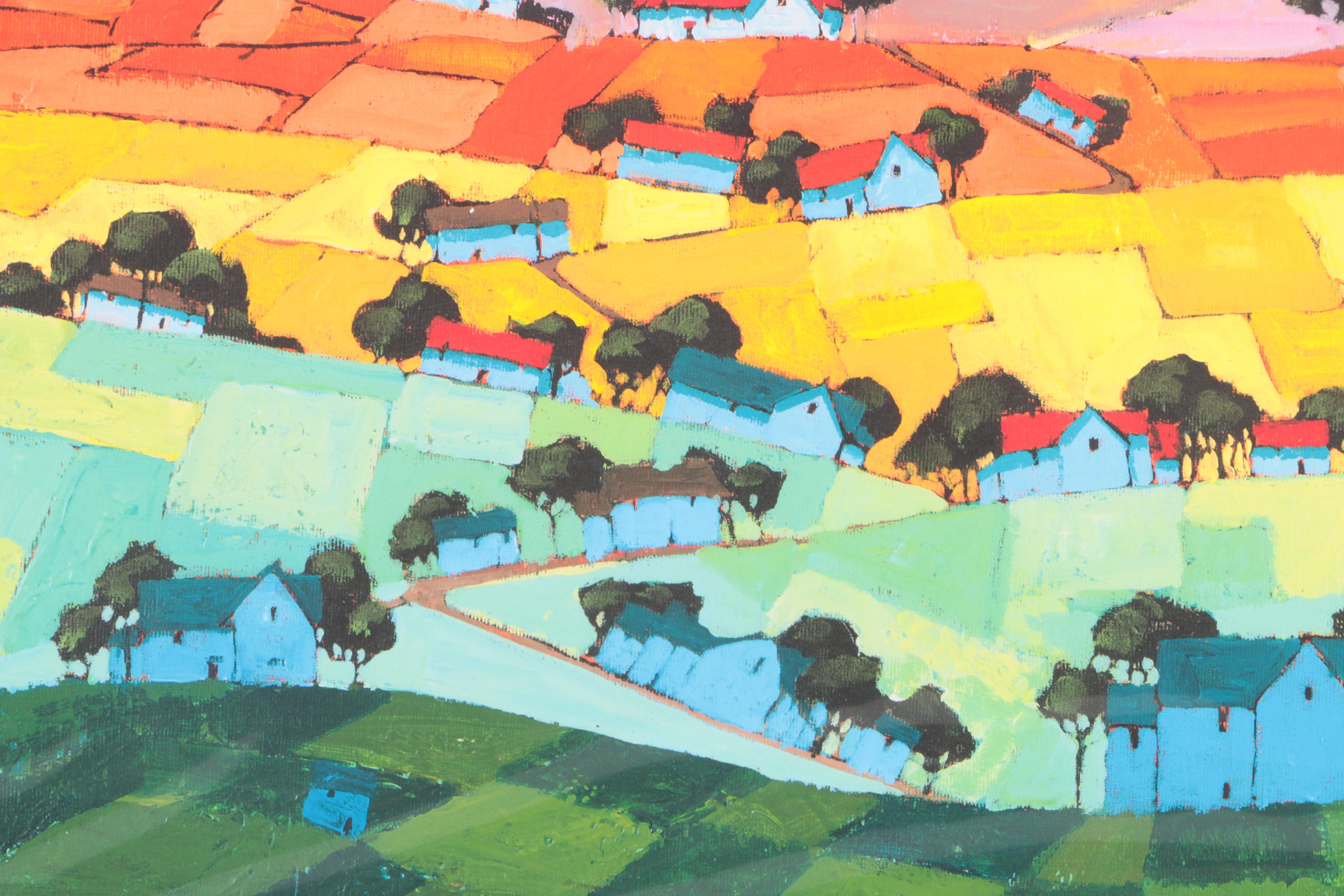 Limited Edition Giclee on Paper by Toni Goffe "Hill Town Evening" | EBTH