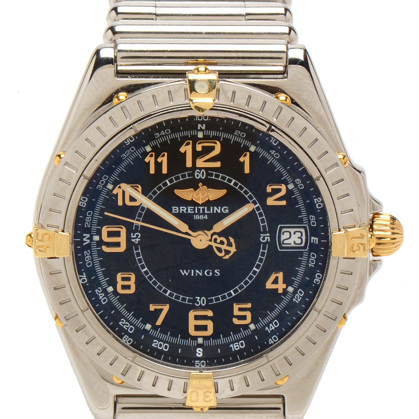 Breitling Wings Date Steel and 18K Yellow Gold 38mm Quartz Watch | EBTH