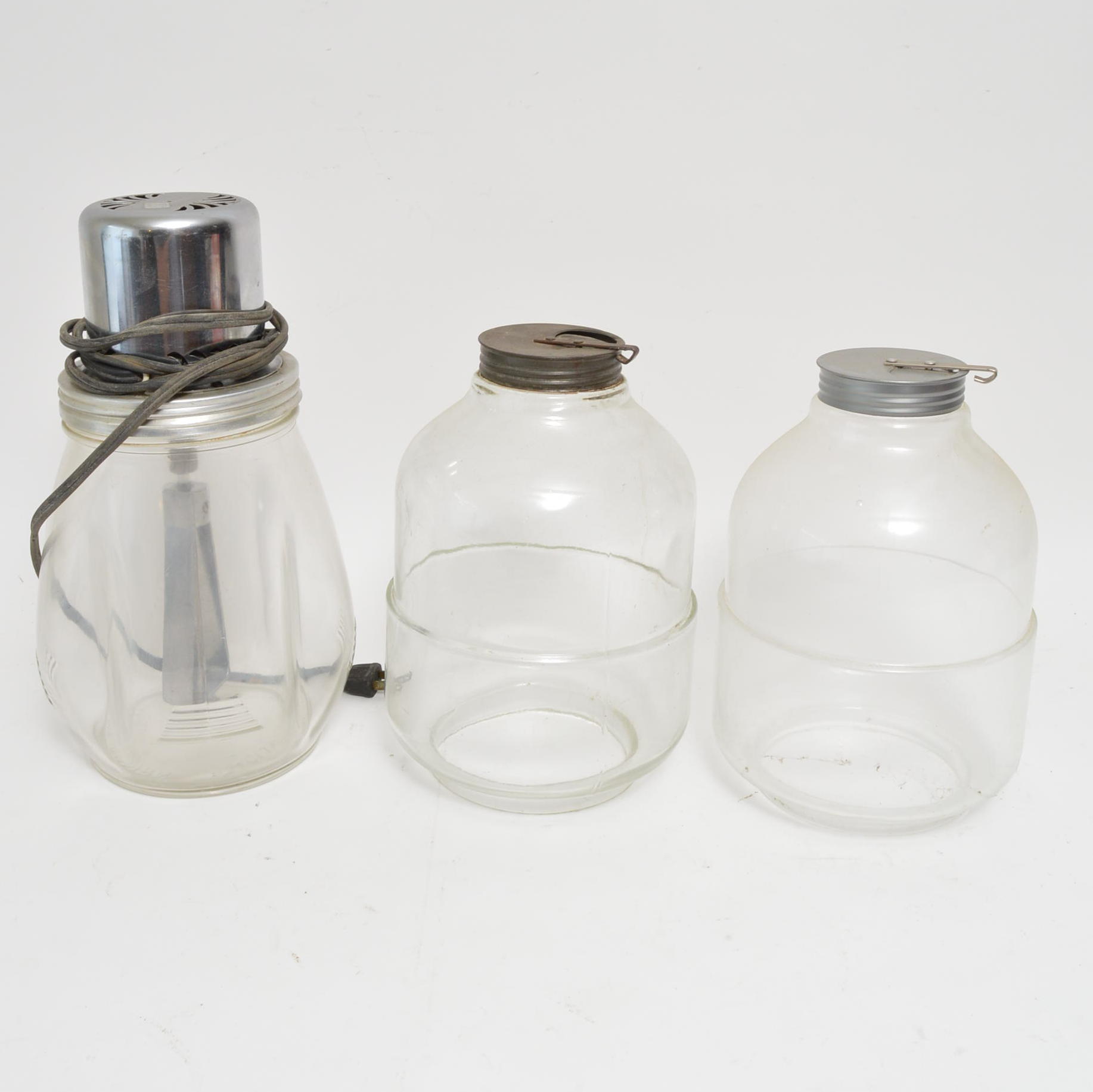 Vintage Glass Mixing Jar and Two Glass Jars | EBTH