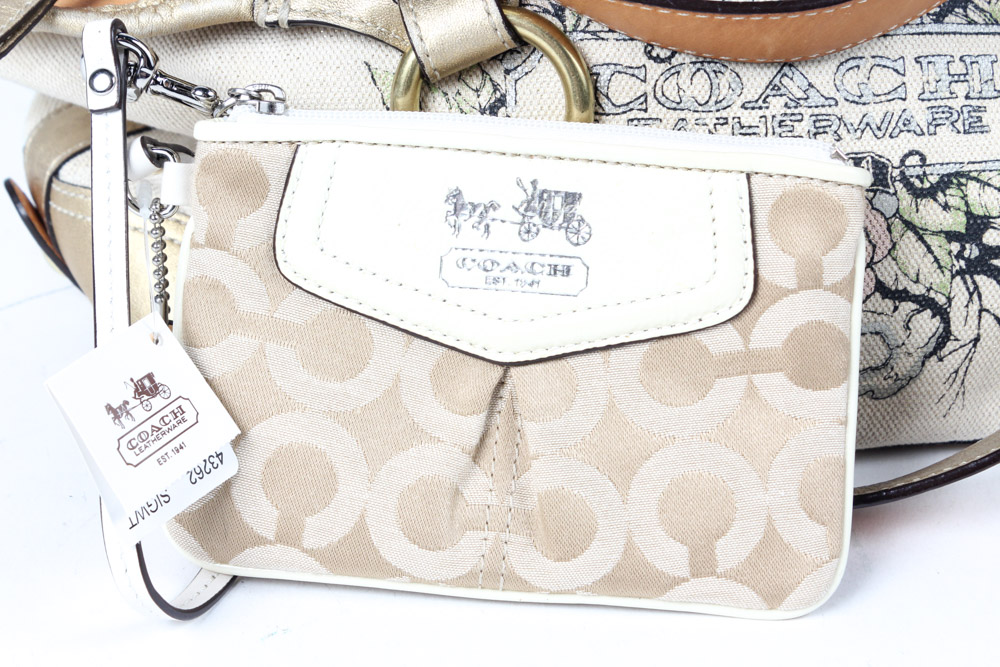 Coach Tattoo Canvas Tote with Coach Signature Wristlet | EBTH