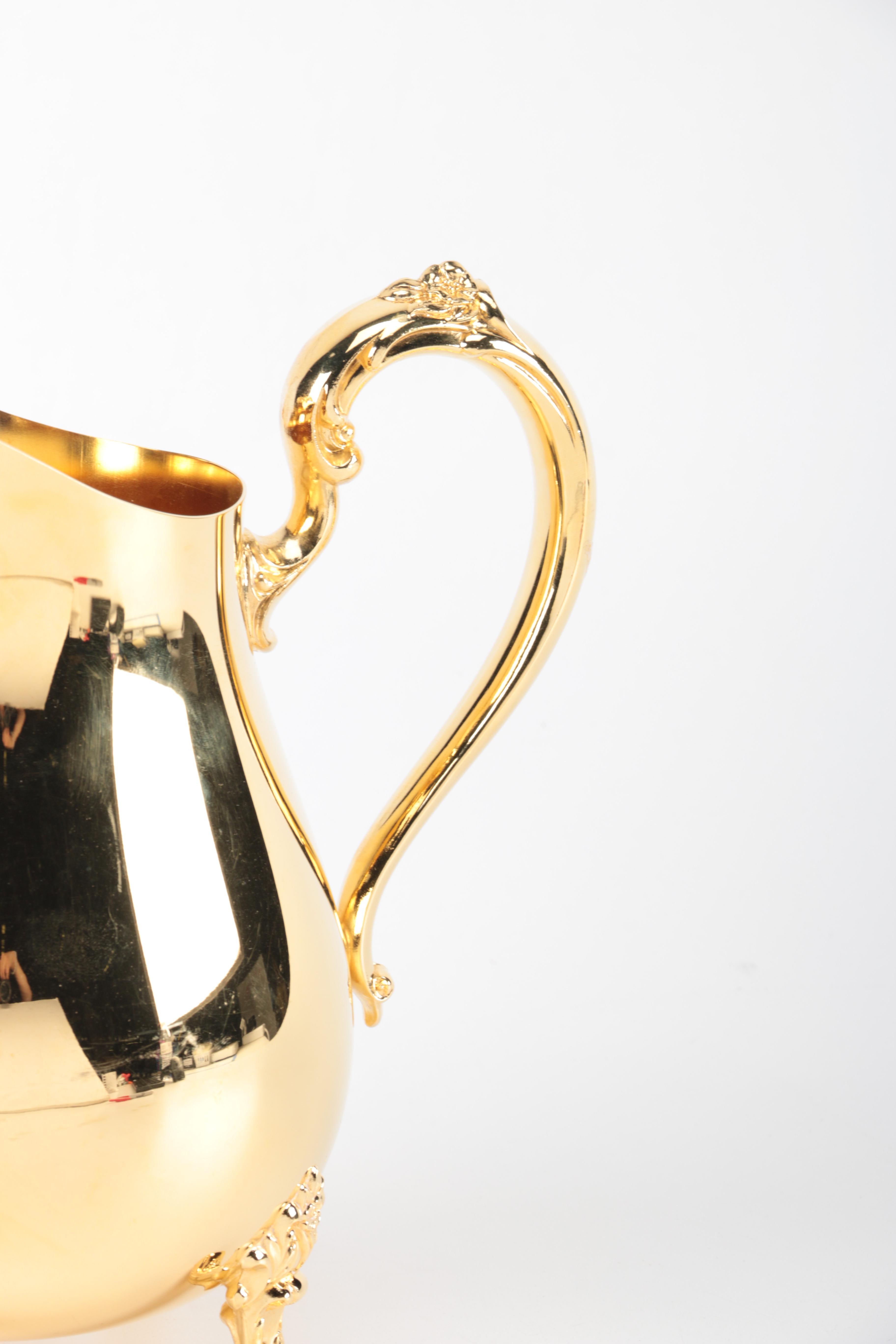 Gold Tone Plated Pitcher and Tray | EBTH