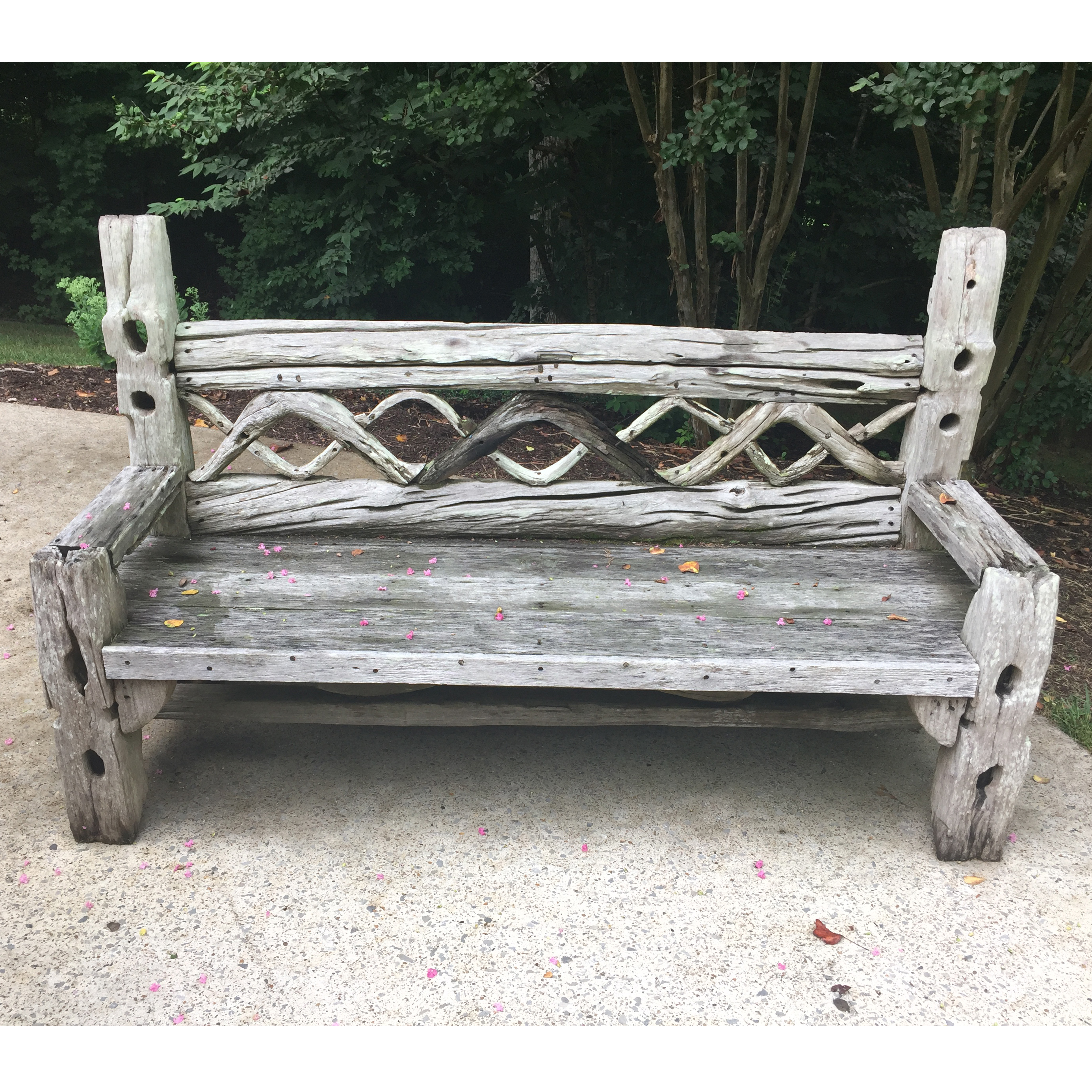 Outdoor Rustic Wooden Bench | EBTH