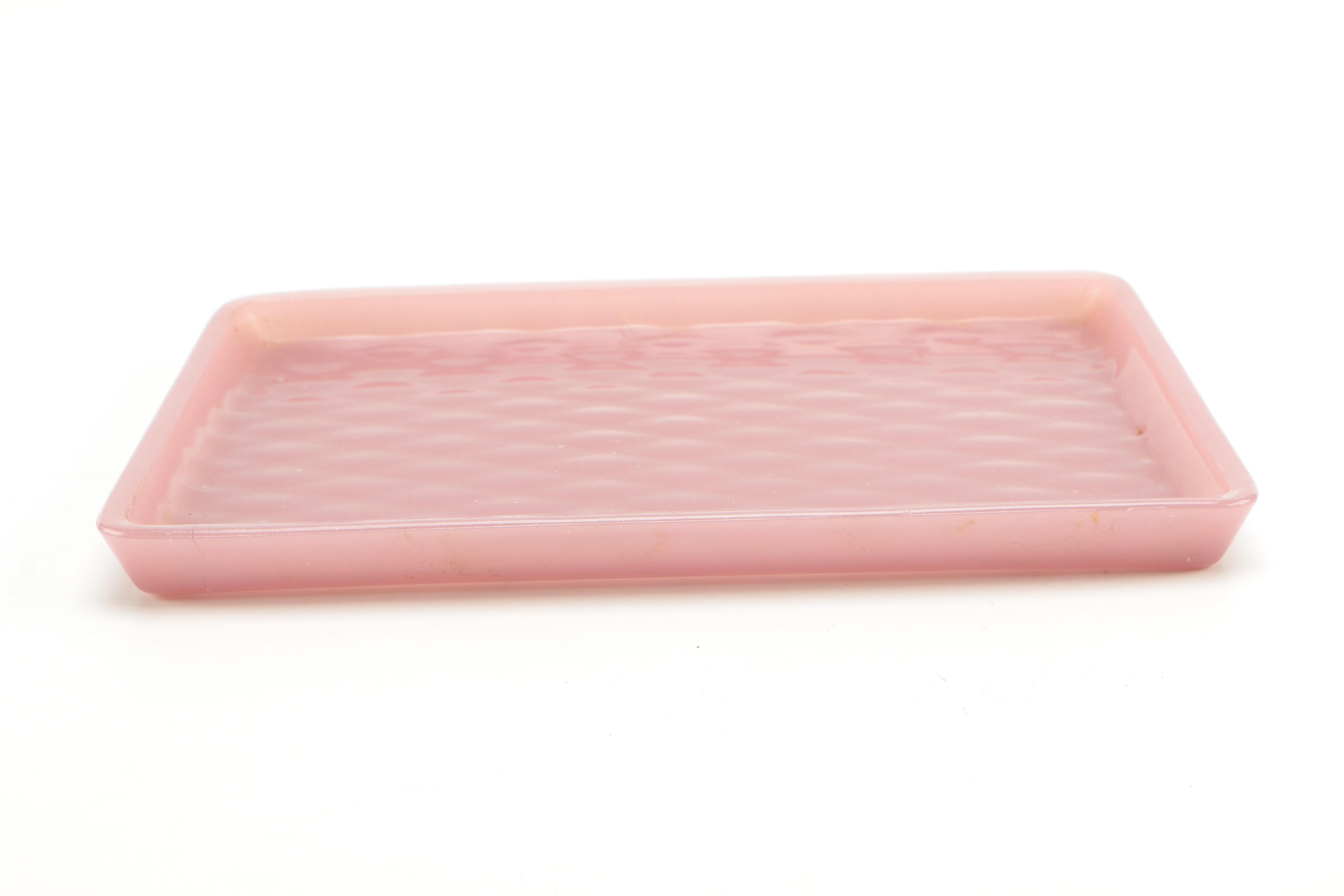 Pink Glass Tray | EBTH