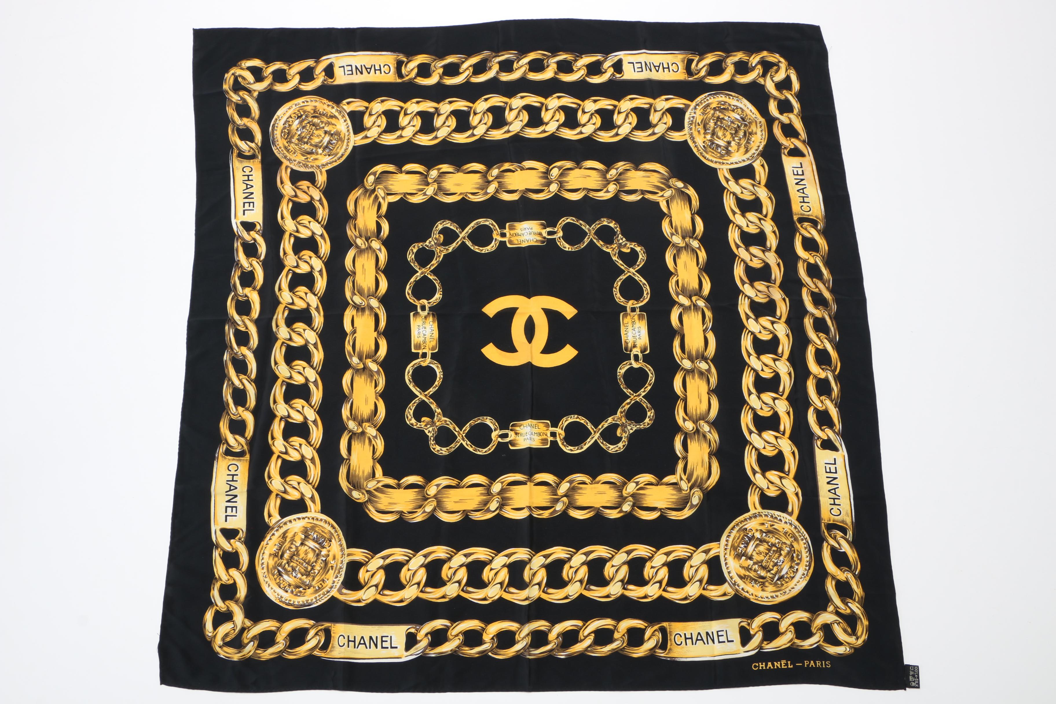 Chanel Chain Print Silk Scarf | EBTH