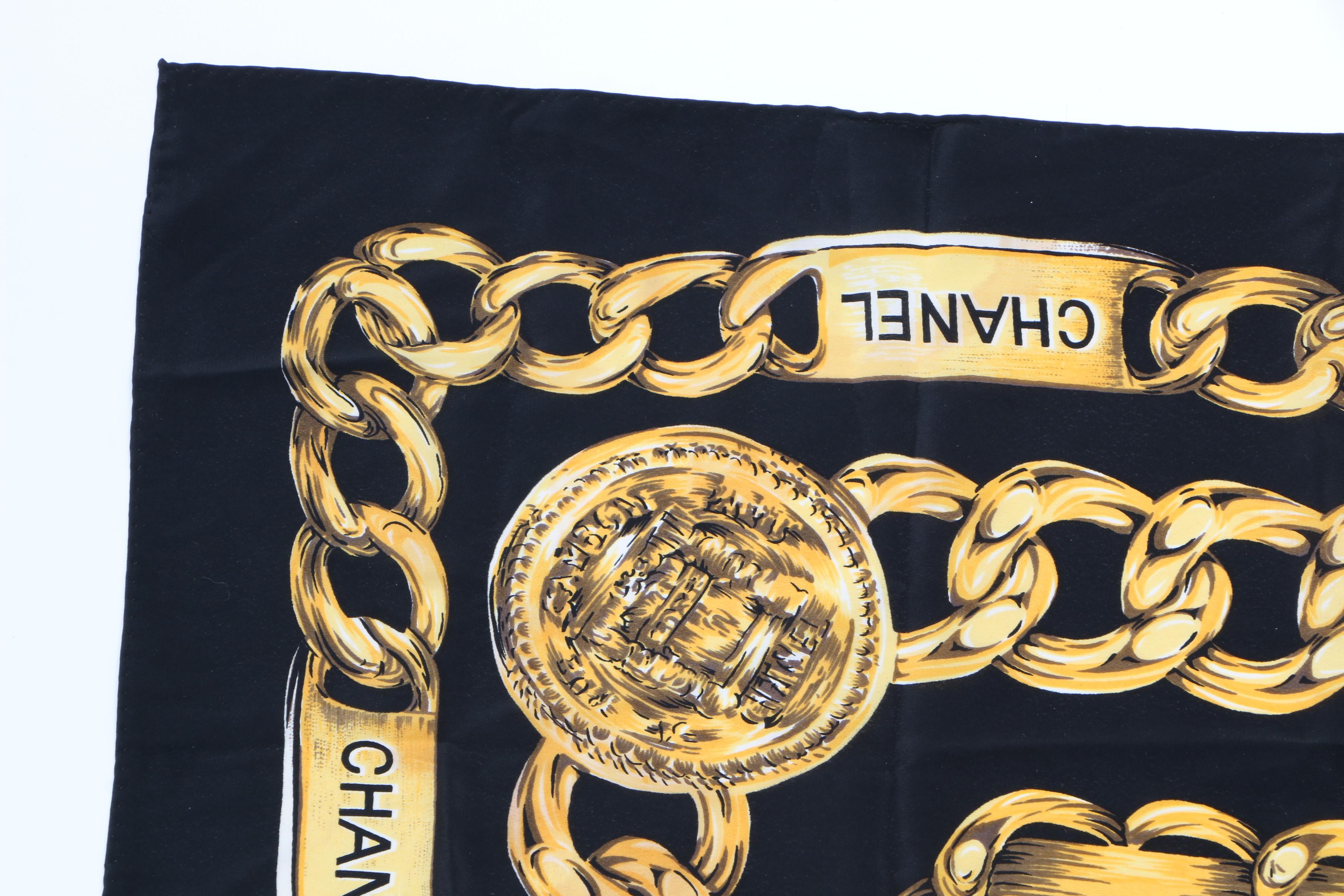 Chanel Chain Print Silk Scarf | EBTH