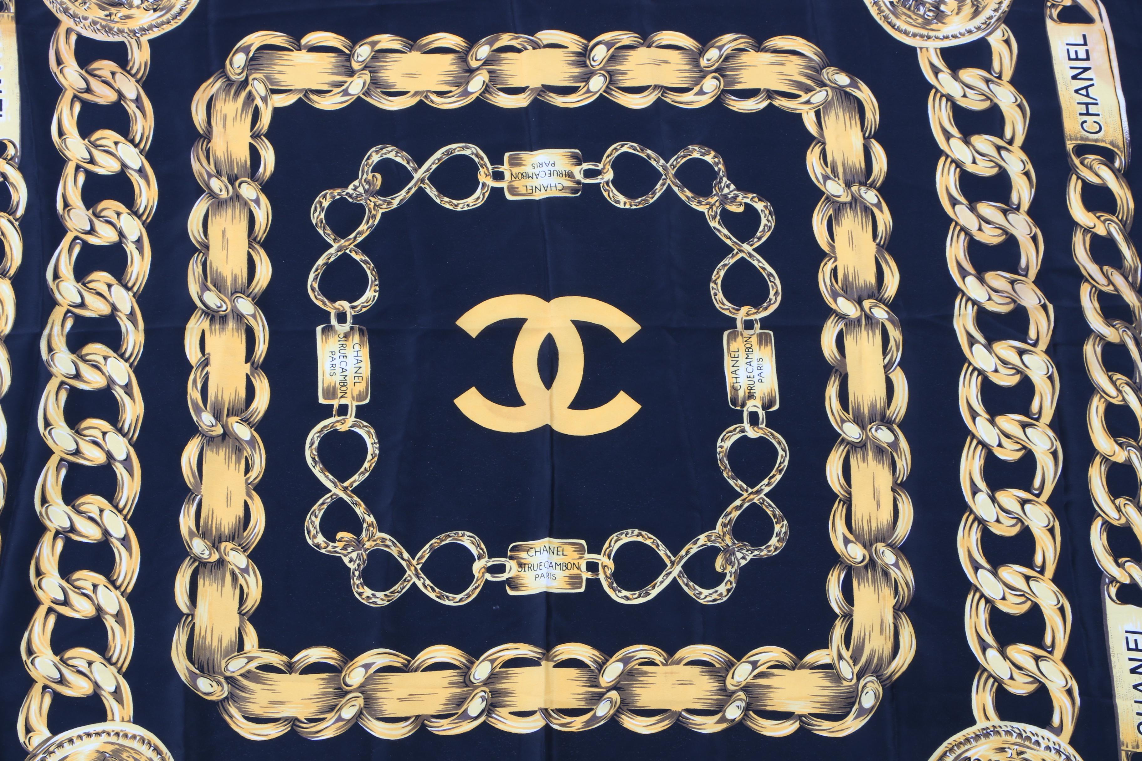 Chanel Chain Print Silk Scarf | EBTH