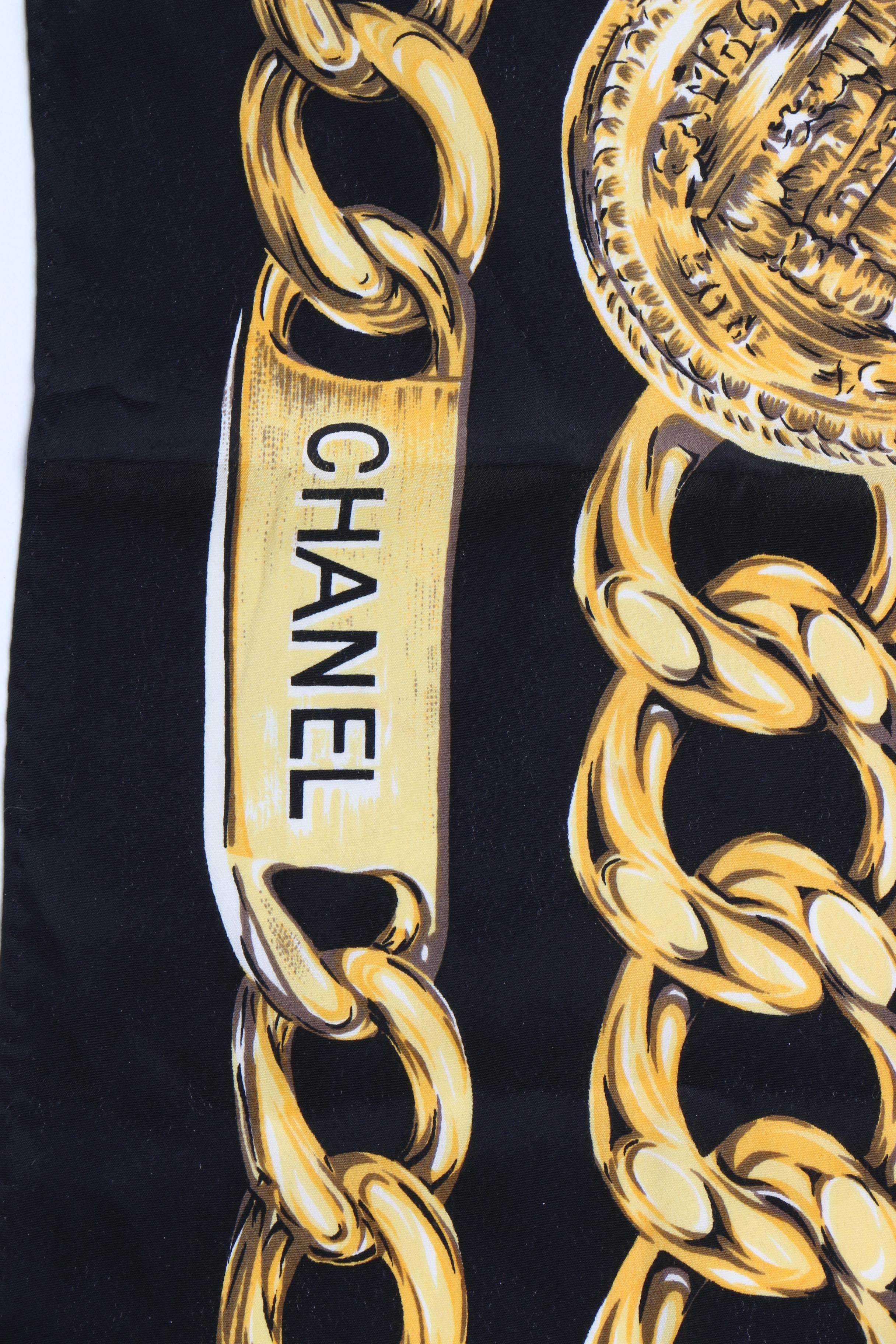 Chanel Chain Print Silk Scarf | EBTH