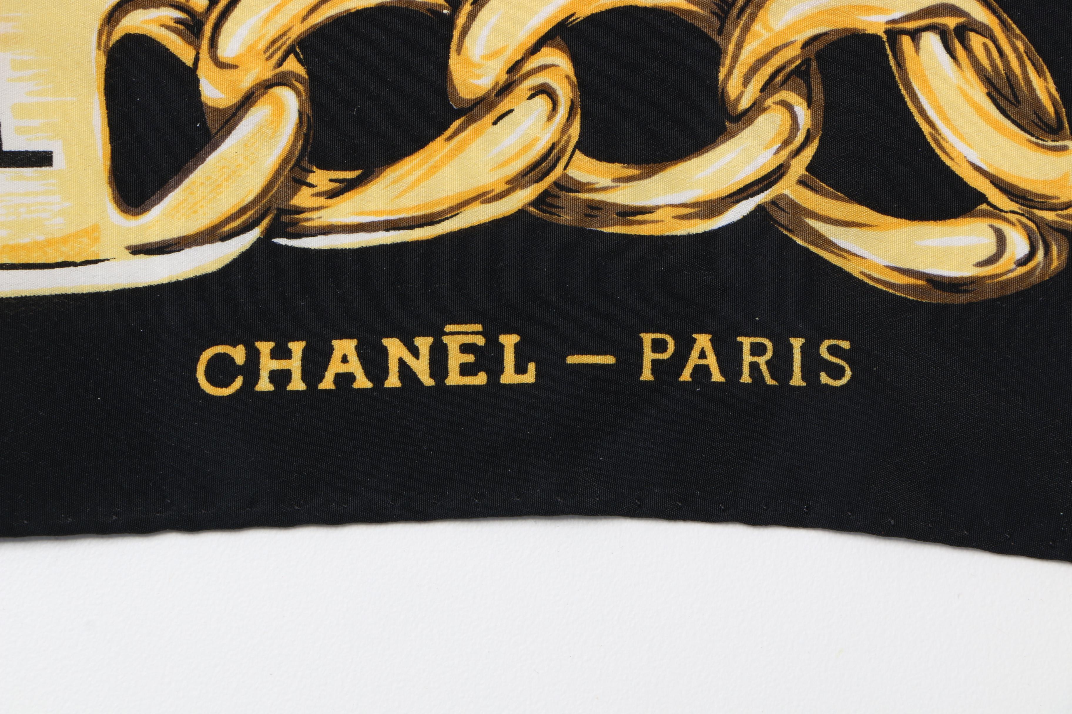 Chanel Chain Print Silk Scarf | EBTH