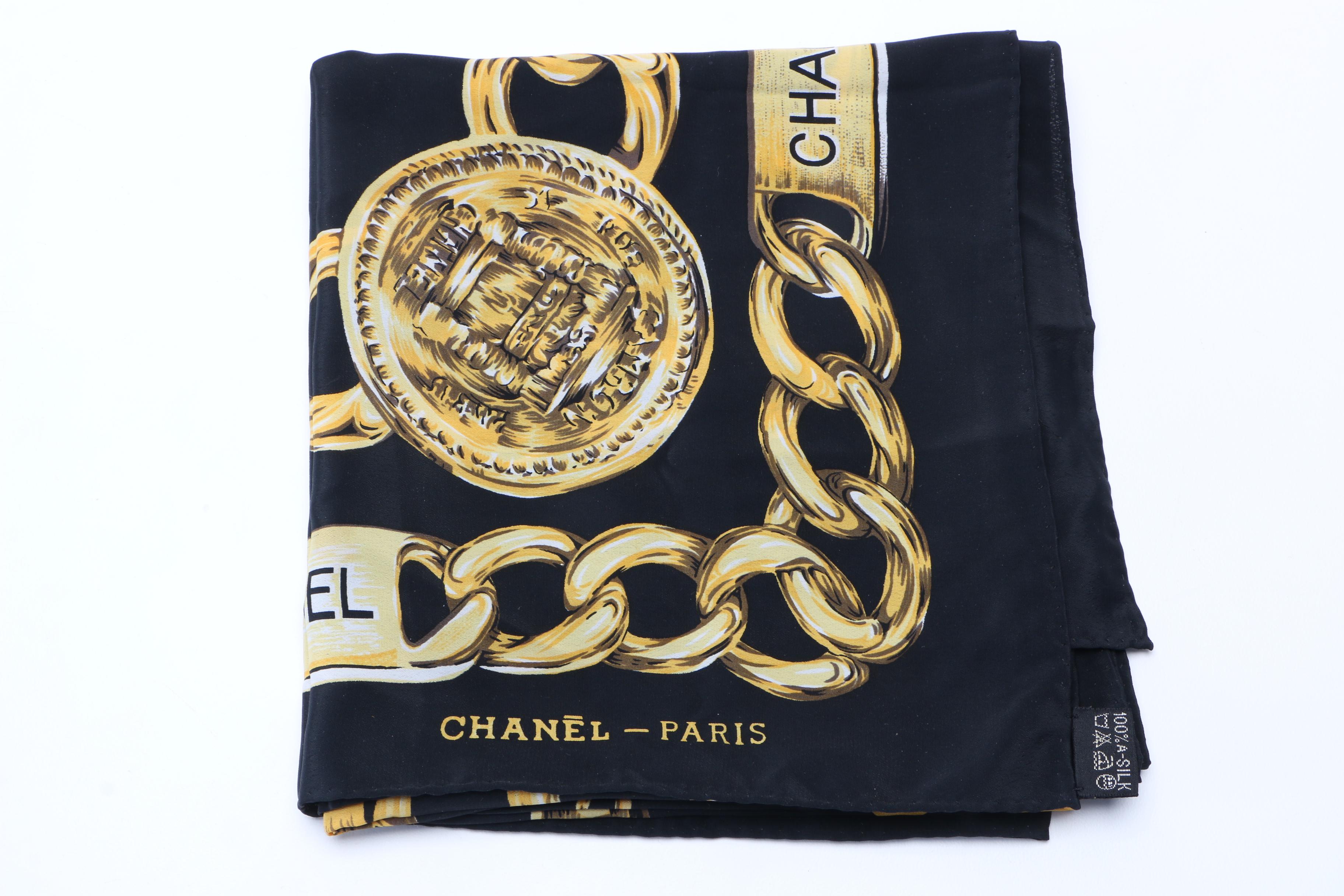 Chanel Chain Print Silk Scarf | EBTH