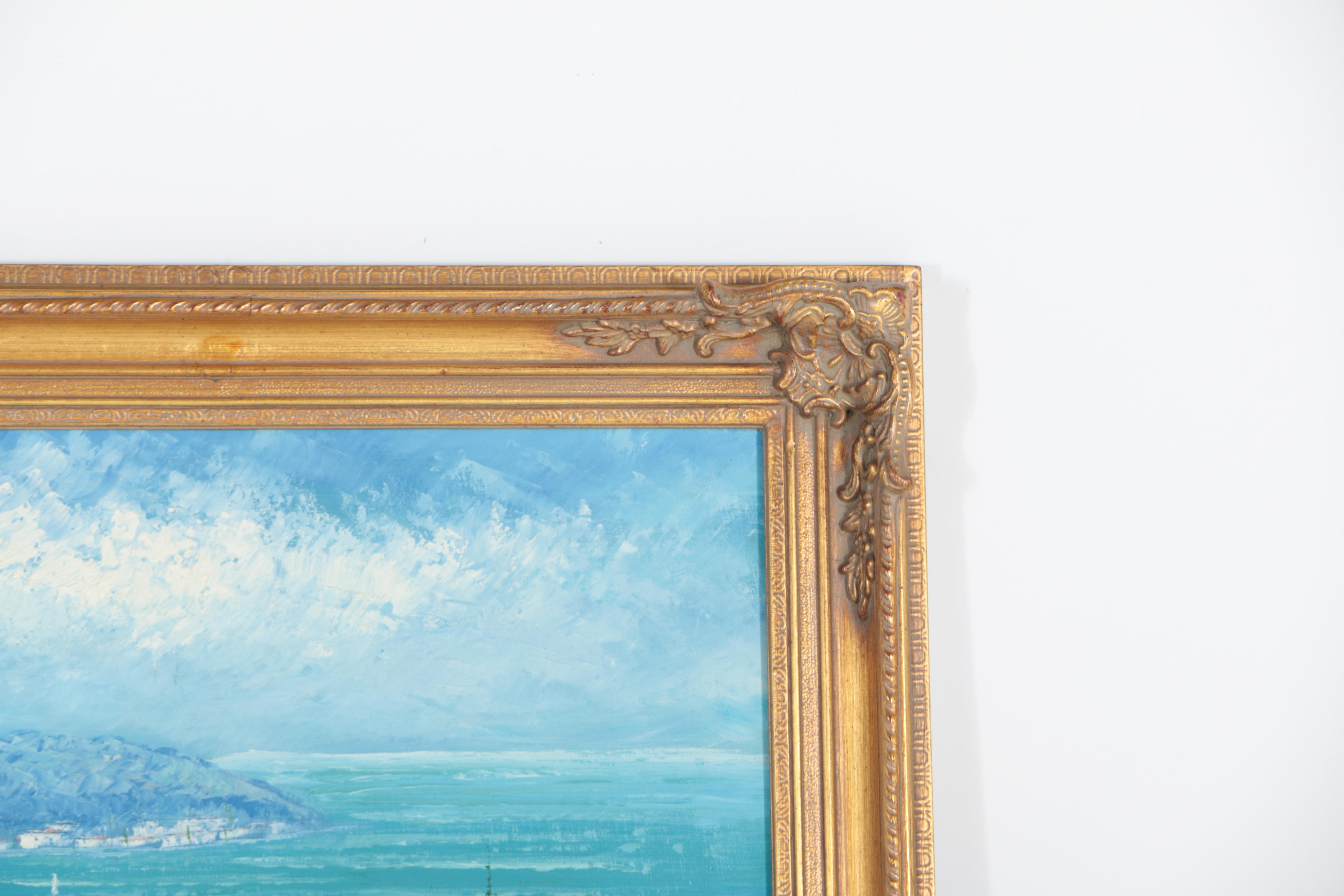 J. Franchitto Oil Painting on Canvas of Coastal Villa | EBTH