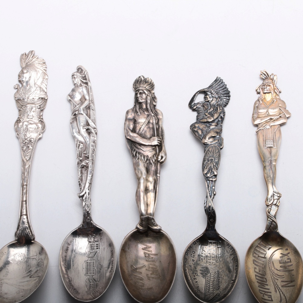 Five Vintage Sterling Silver Native American Souvenir Spoons | EBTH