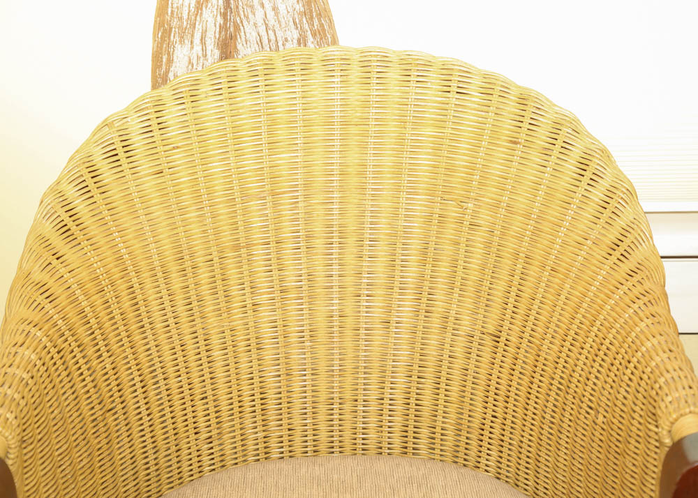 Regency Style Wicker Back Barrel Chairs | EBTH