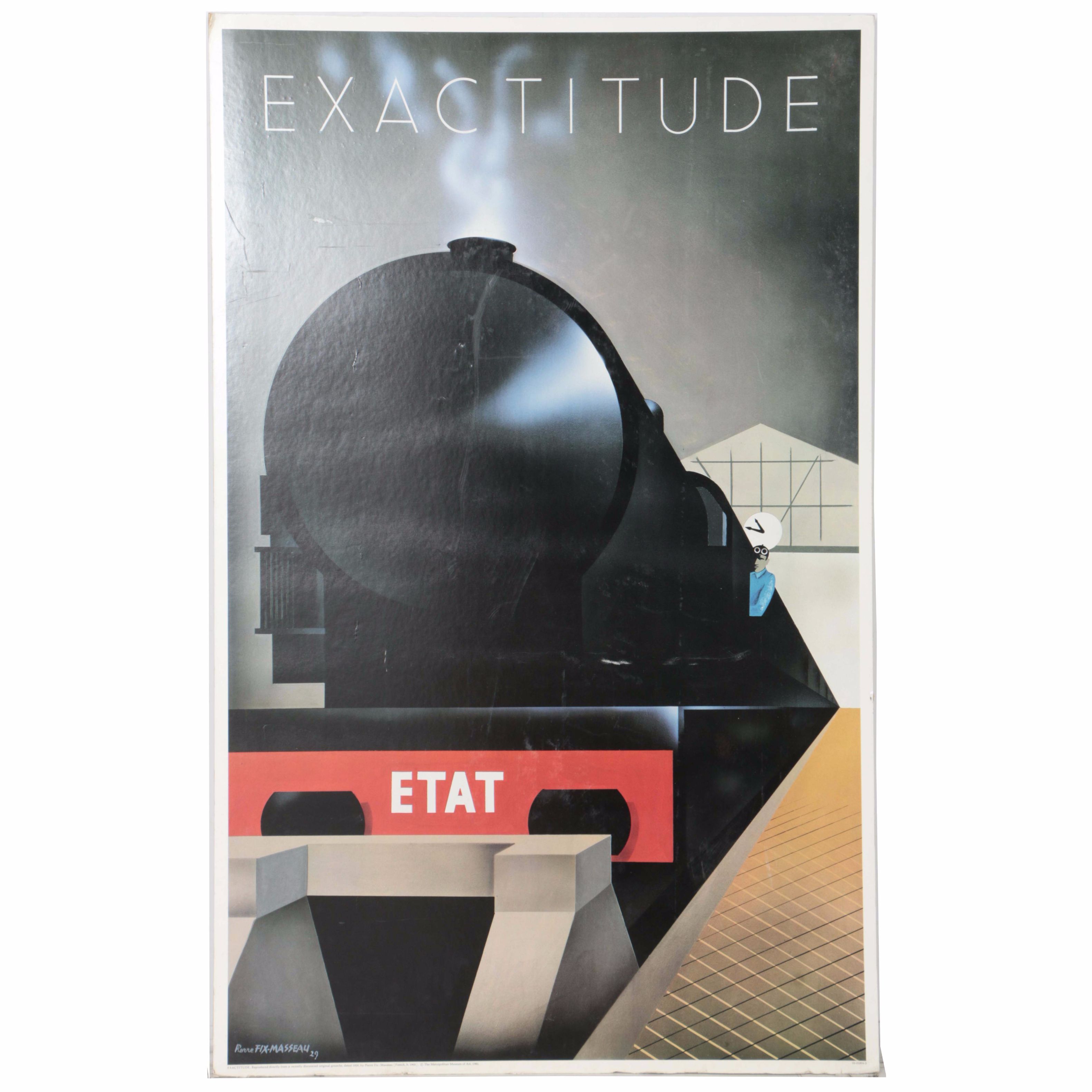 Art Deco Inspired Offset Lithograph Poster After Pierre Fix-Masseau's ...