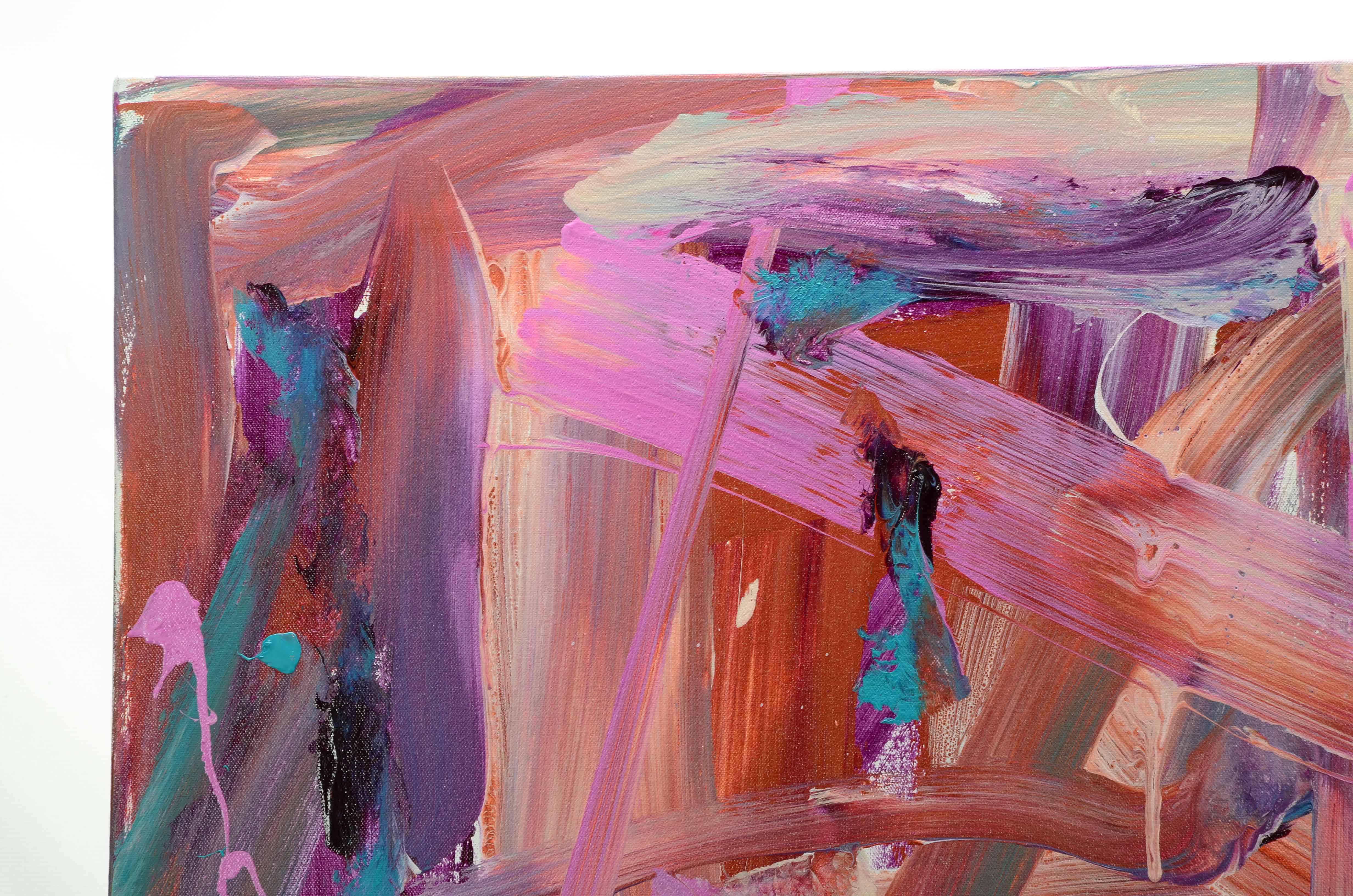 Robbie Kemper Original Contemporary Acrylic on Canvas "Purple Curves ...