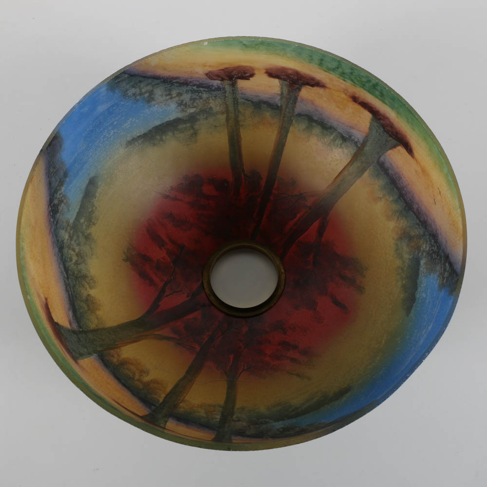 Reverse Hand Painted Glass Lamp Shade | EBTH