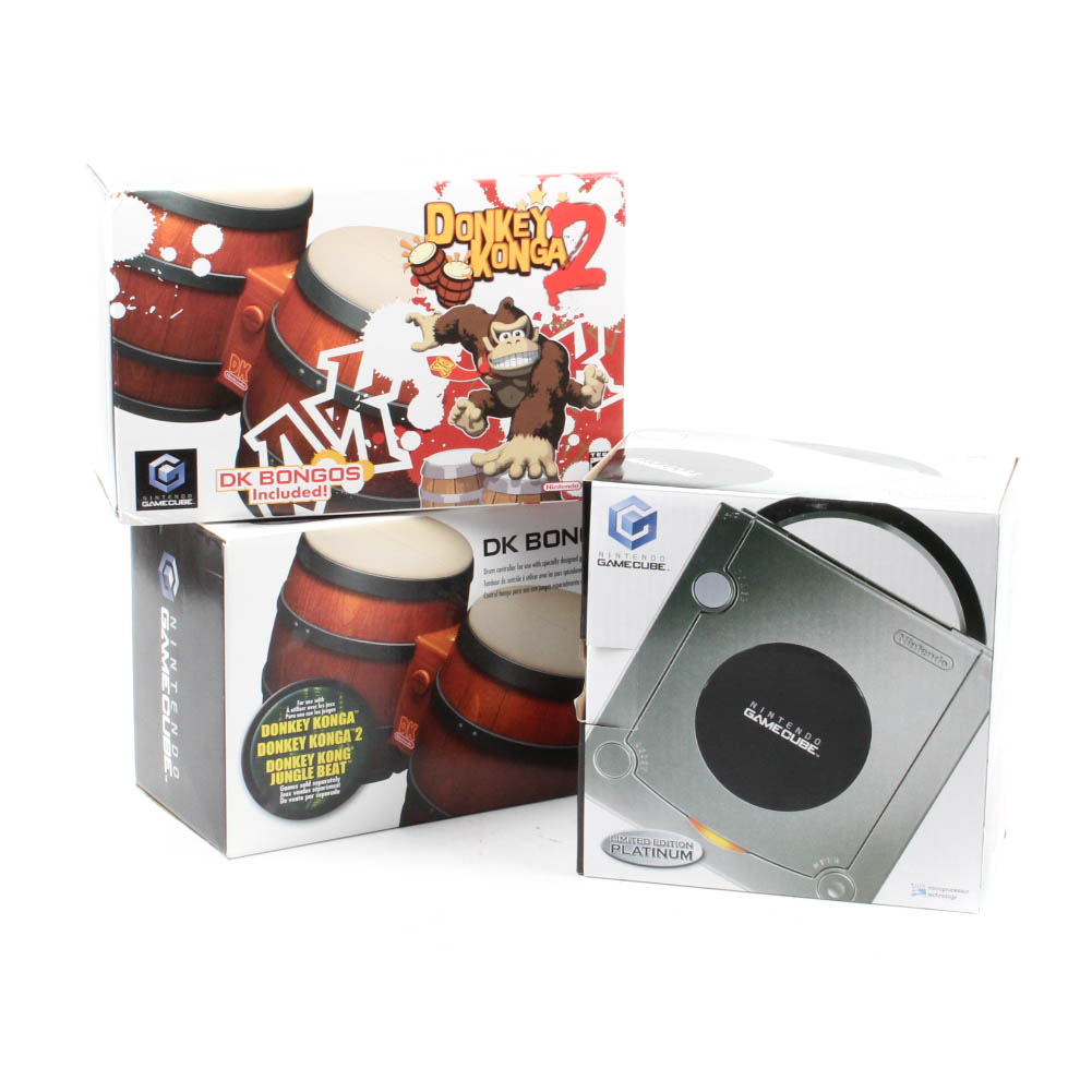 Nintendo GameCube Platinum and DK Bongos | Everything But The House