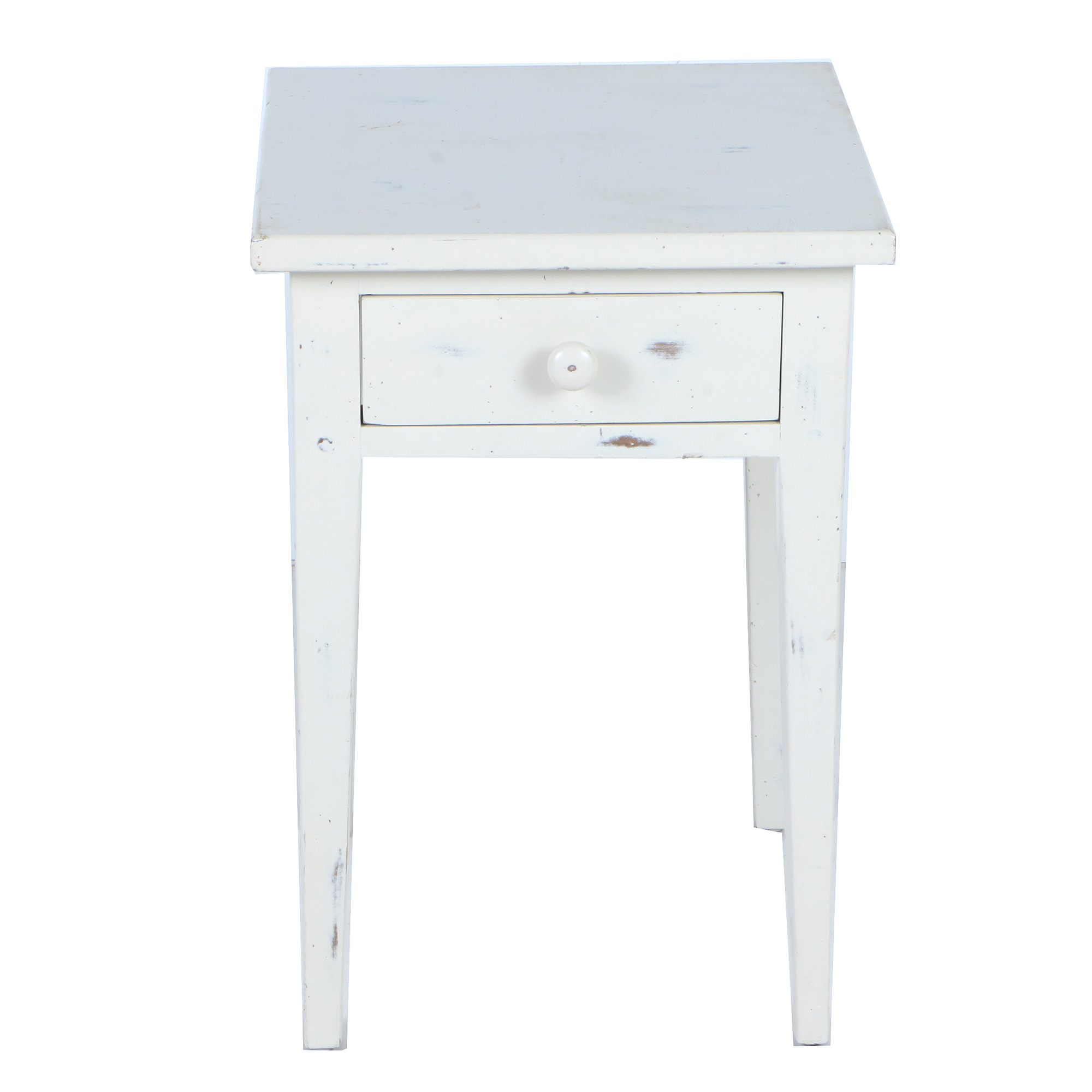 Rustic White End Table | EBTH