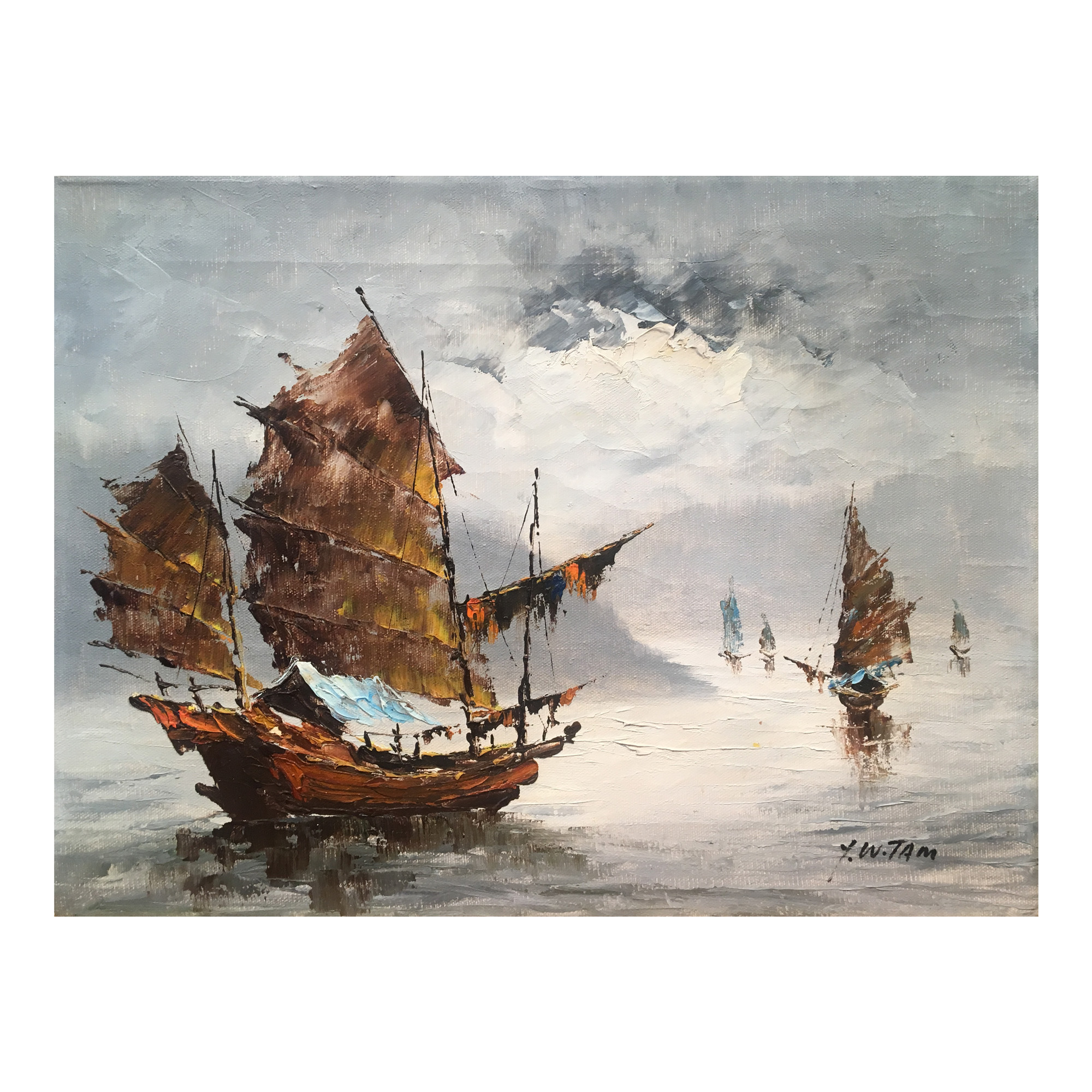 Coastal Scene by Yiu Wong Tam, 1970s | Everything But The House