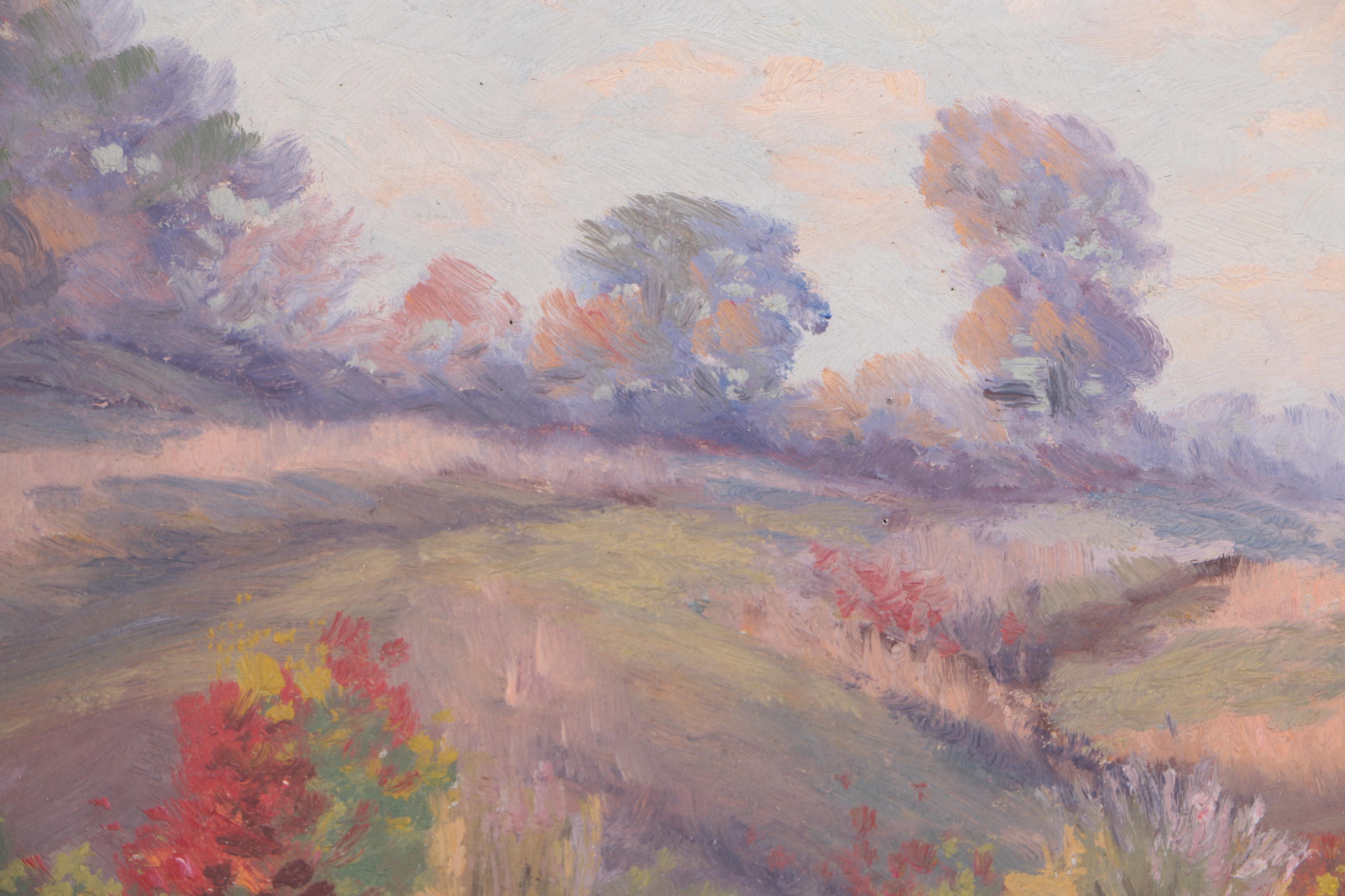 1927 Nelson D. Wilson Oil Painting of Harvest Landscape | Everything ...