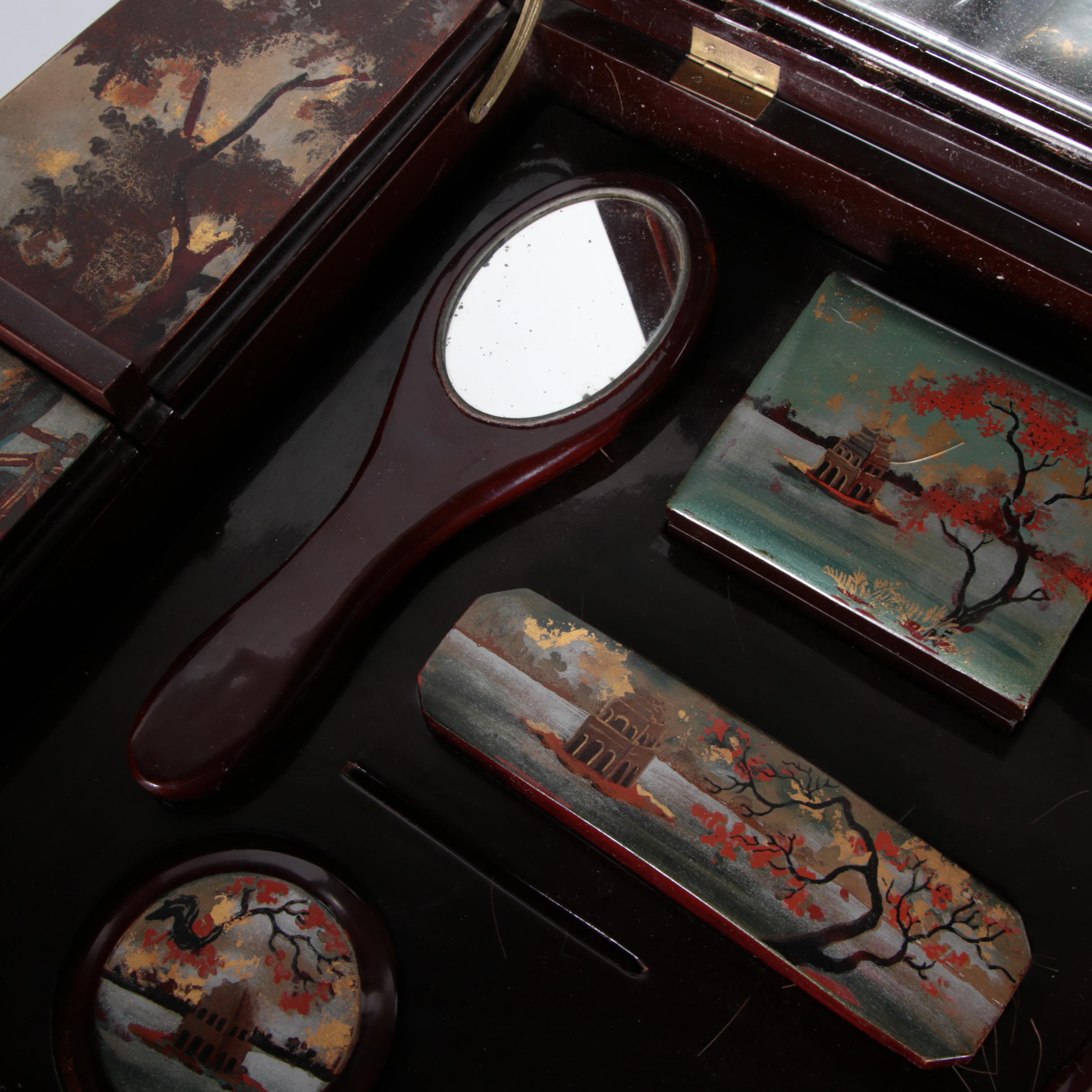 East Asian Inspired Hand-Painted Vanity Case | Everything But The House