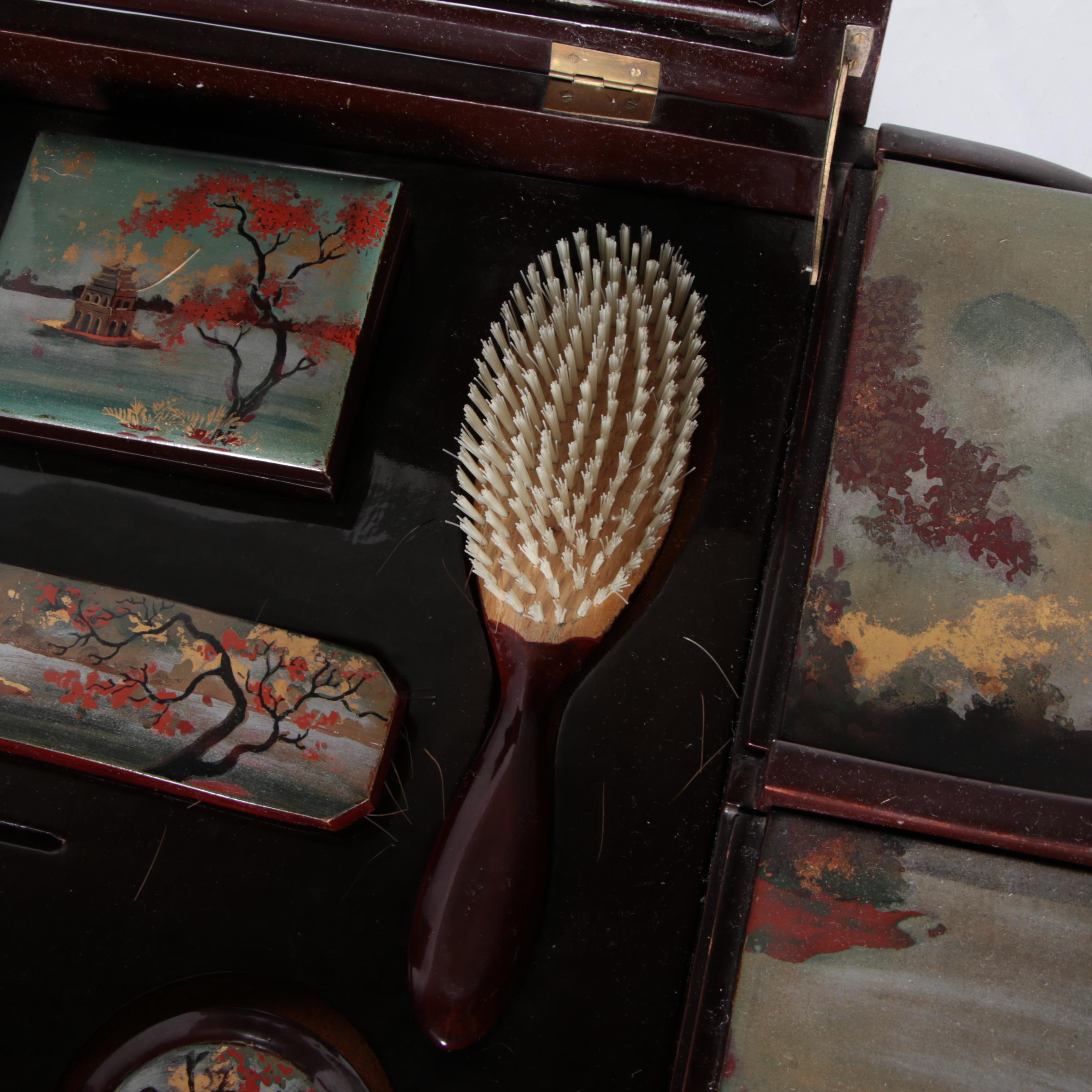 East Asian Inspired Hand-Painted Vanity Case | Everything But The House