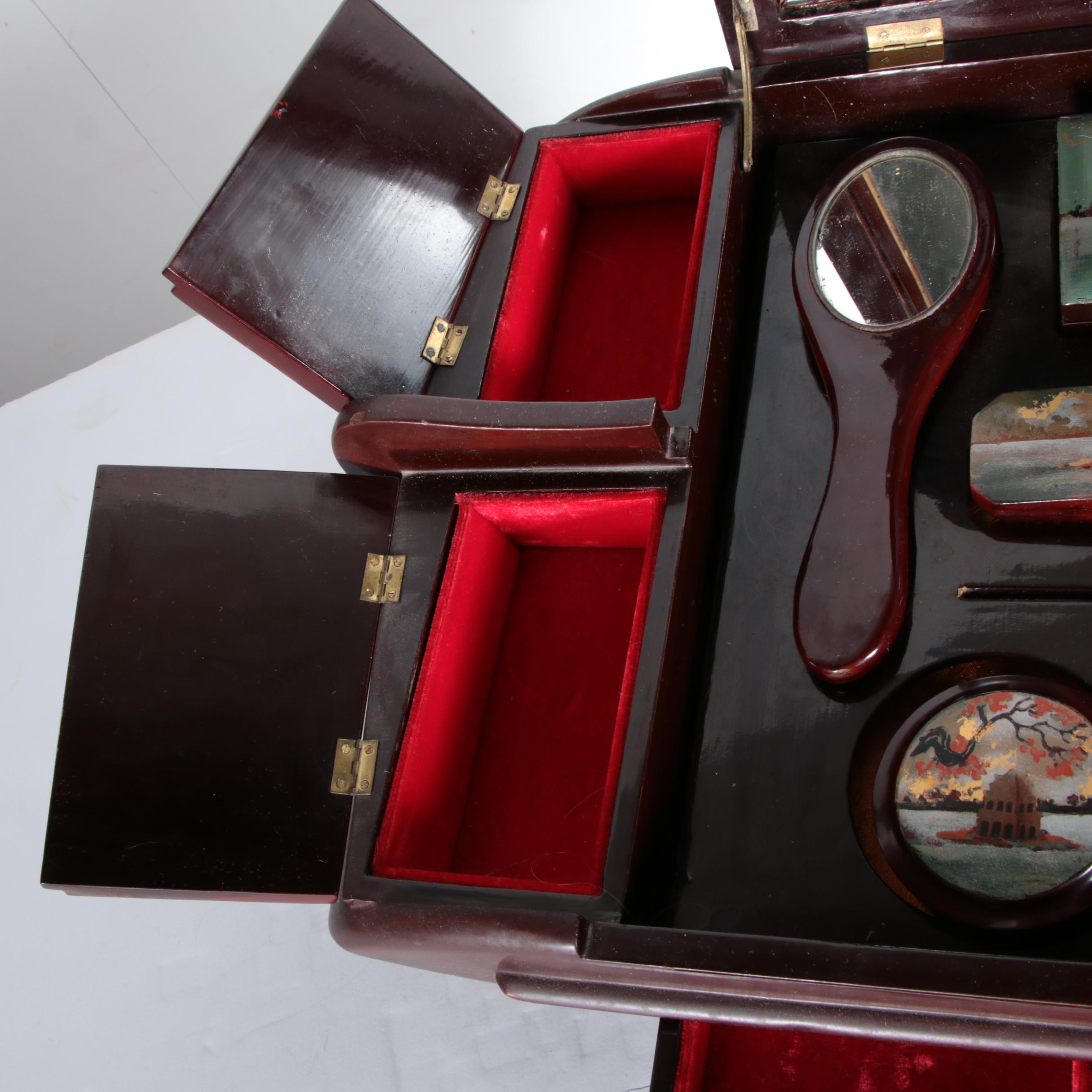 East Asian Inspired Hand-Painted Vanity Case | Everything But The House