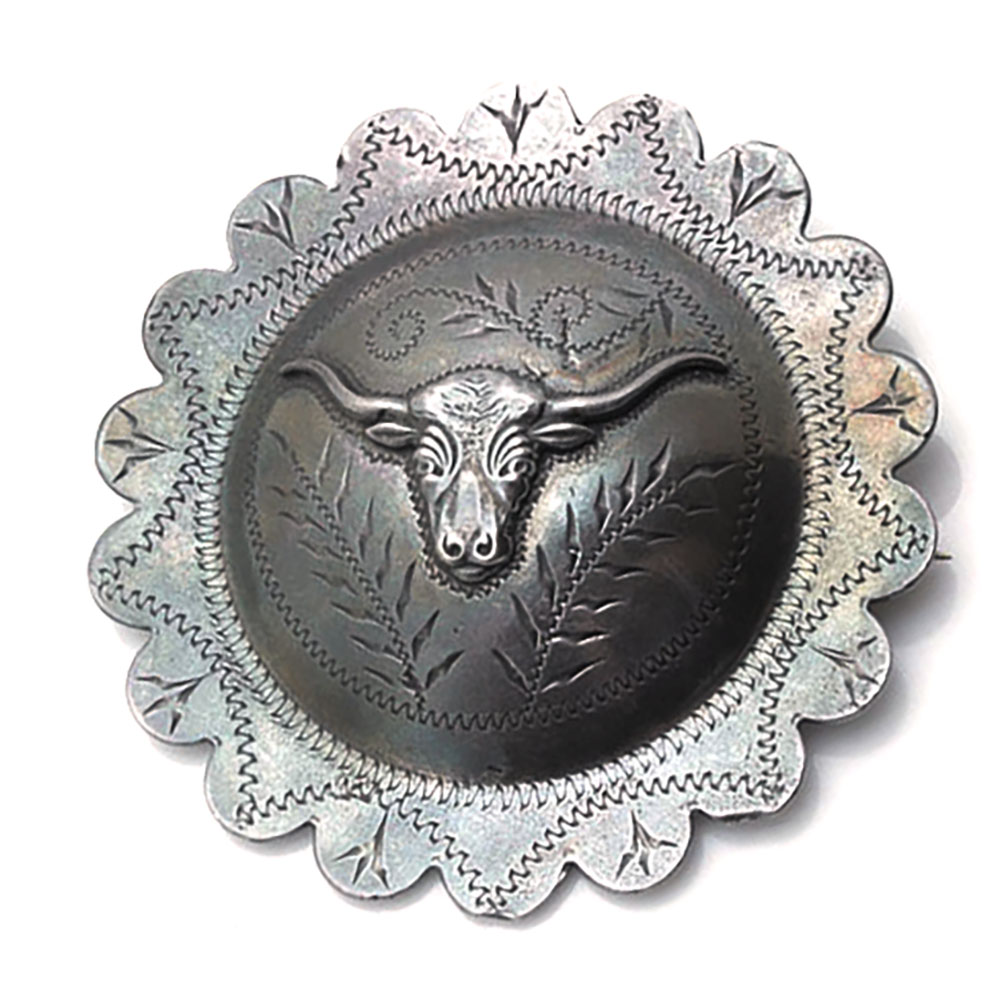 Southwestern Style Sterling Silver Longhorn Bull Brooch | EBTH