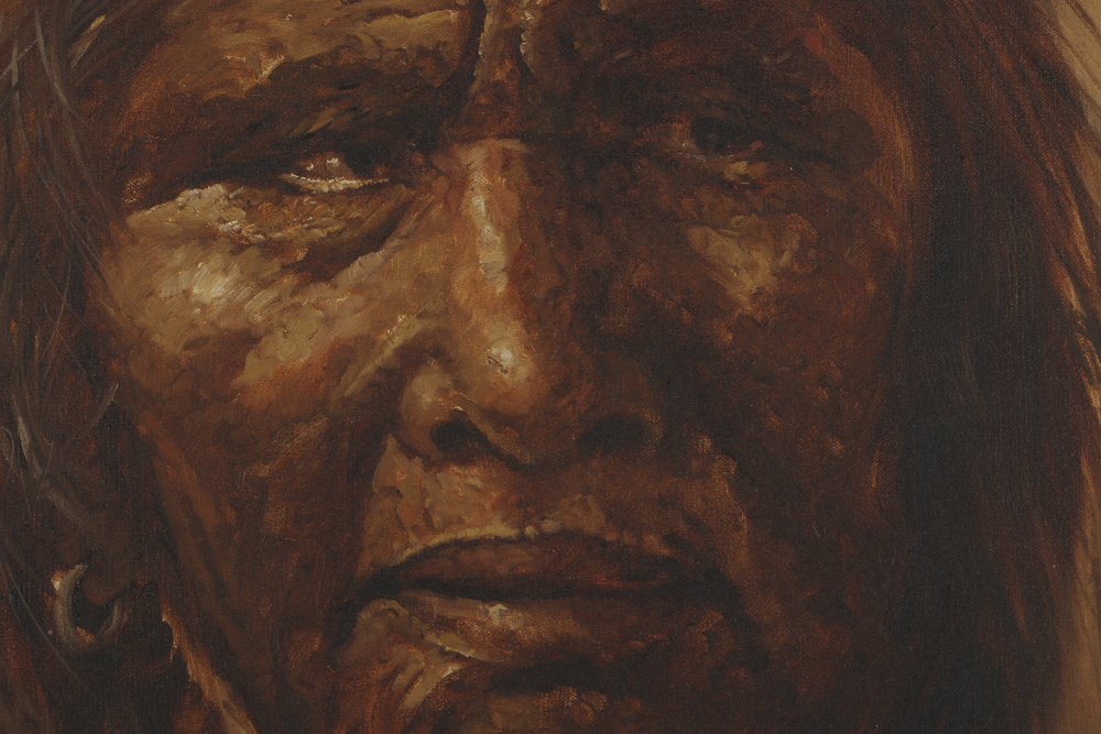 Jorge Tarallo Oil Painting on Canvas Portrait of a Native American ...