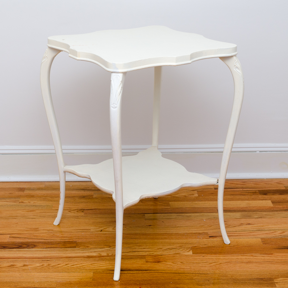 Vintage White Side Table | EBTH