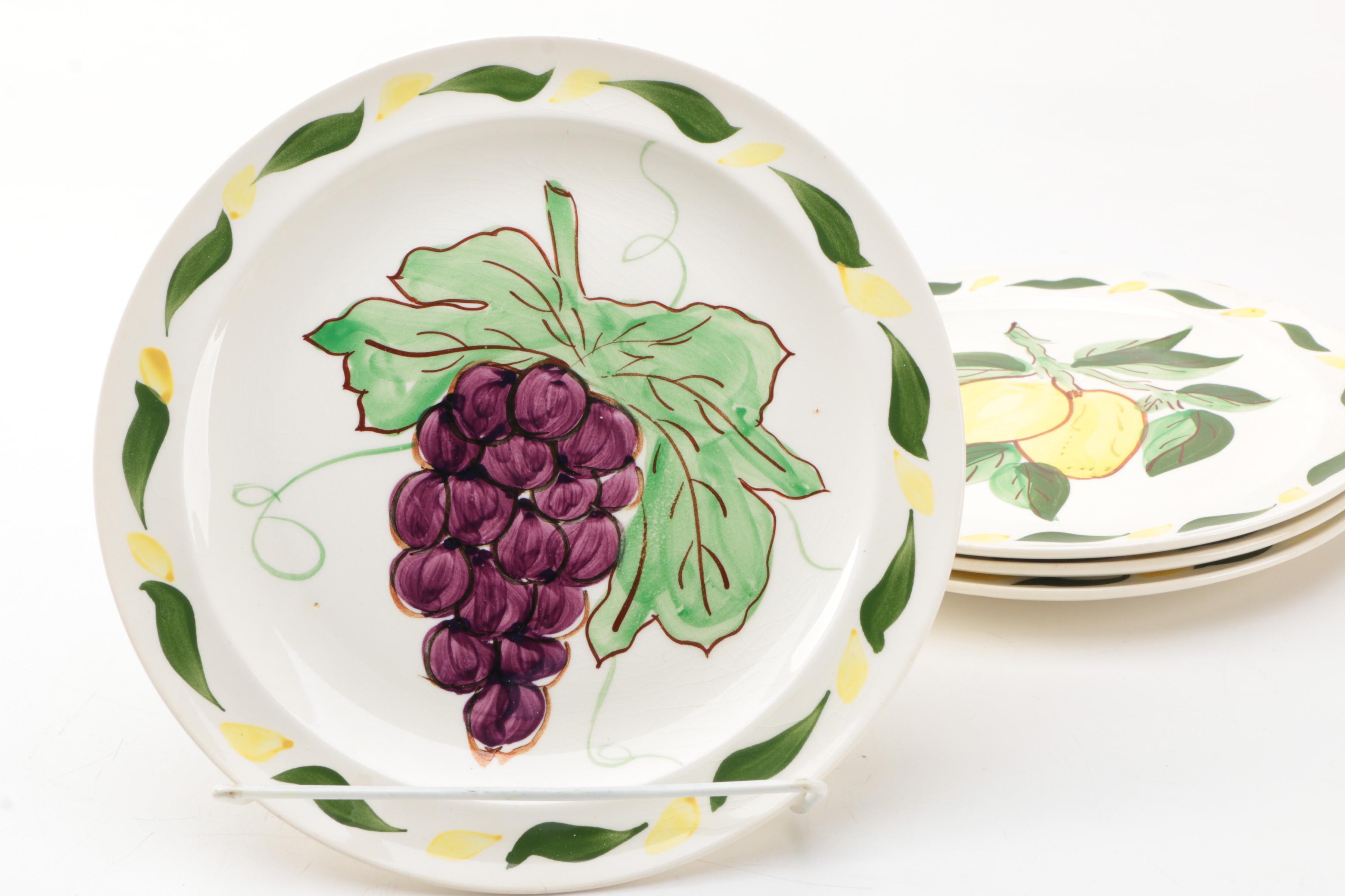 Circa 1940s Southern Potteries Blue Ridge "Fruit Cocktail" Salad Plates ...