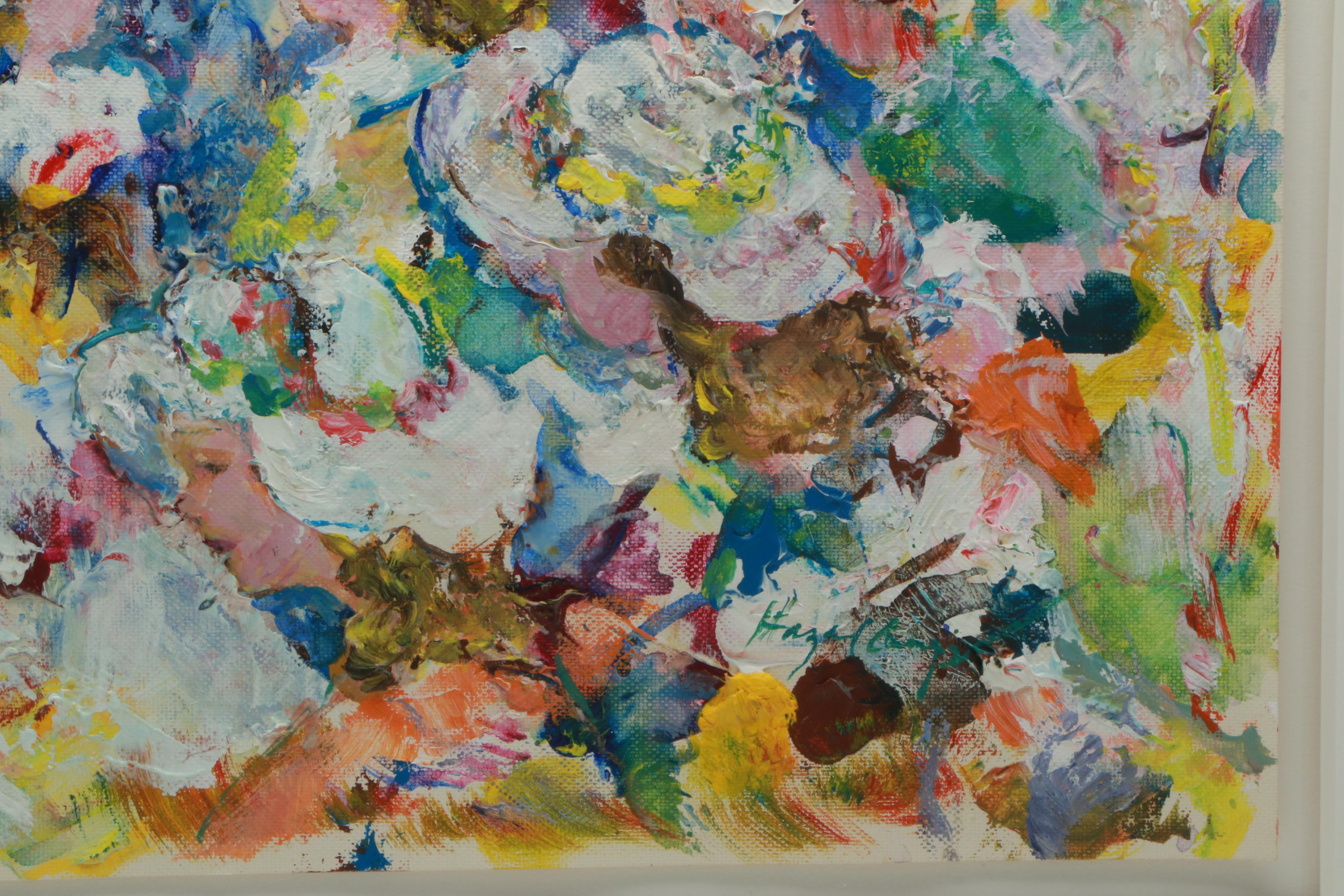 Hazel Oil Painting of Ladies in Hats | EBTH