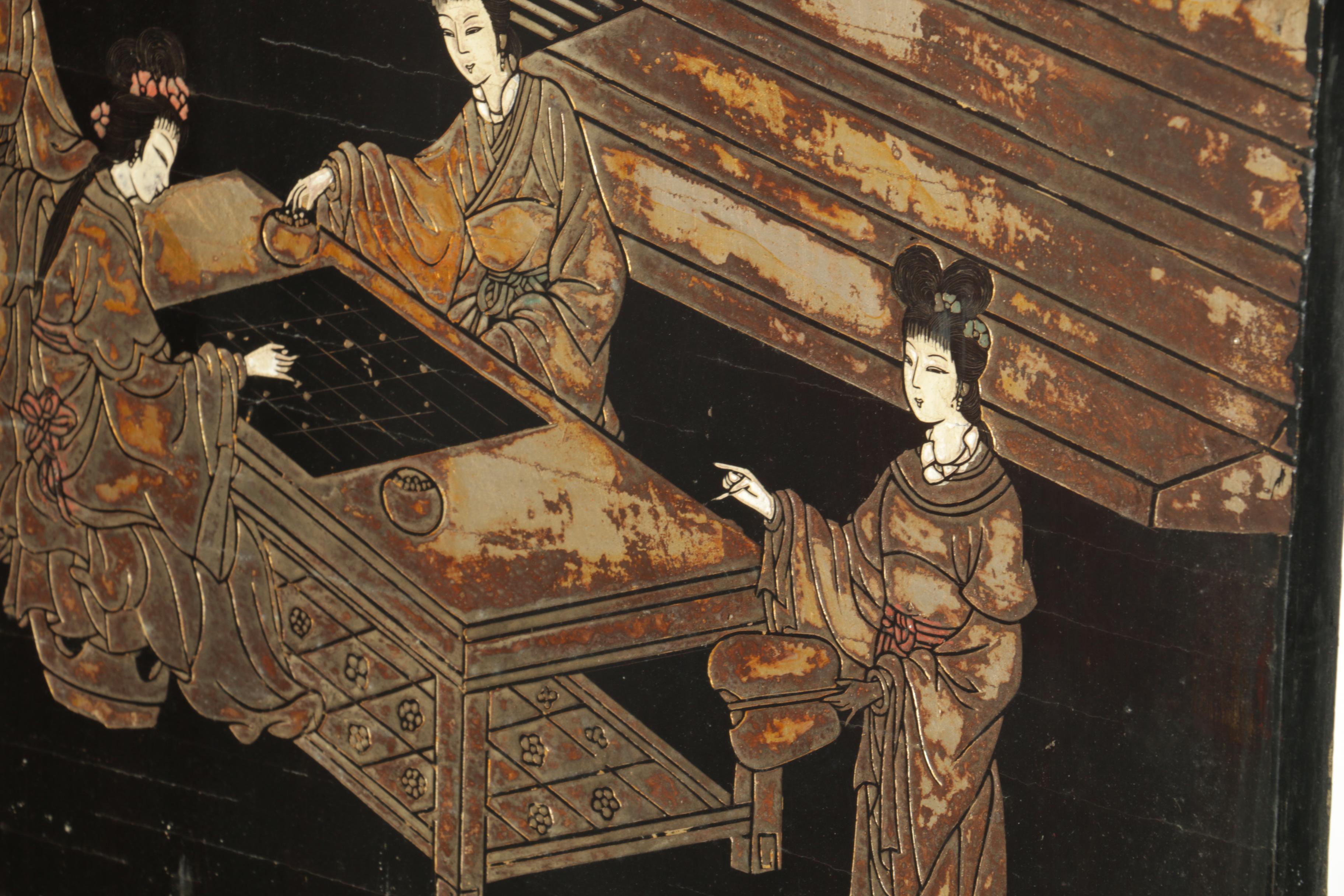 Asian Style Room Divider with Painted Embellishments | Everything But ...