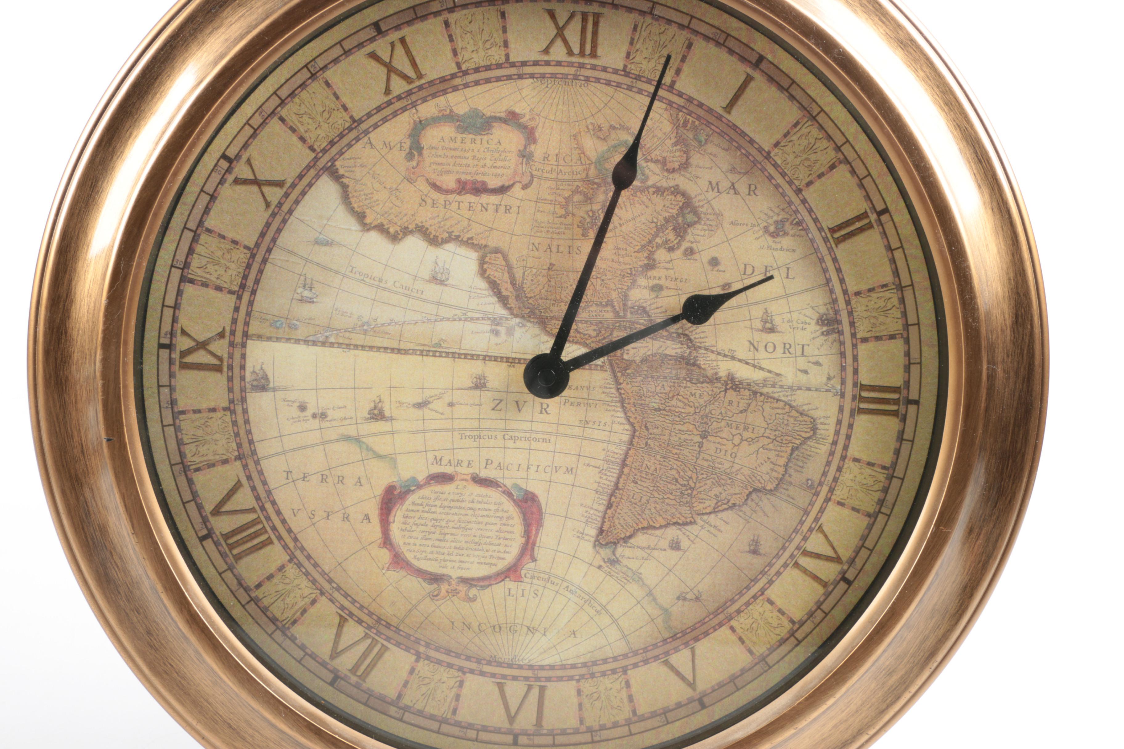 Small Globe and Wall Clock | EBTH