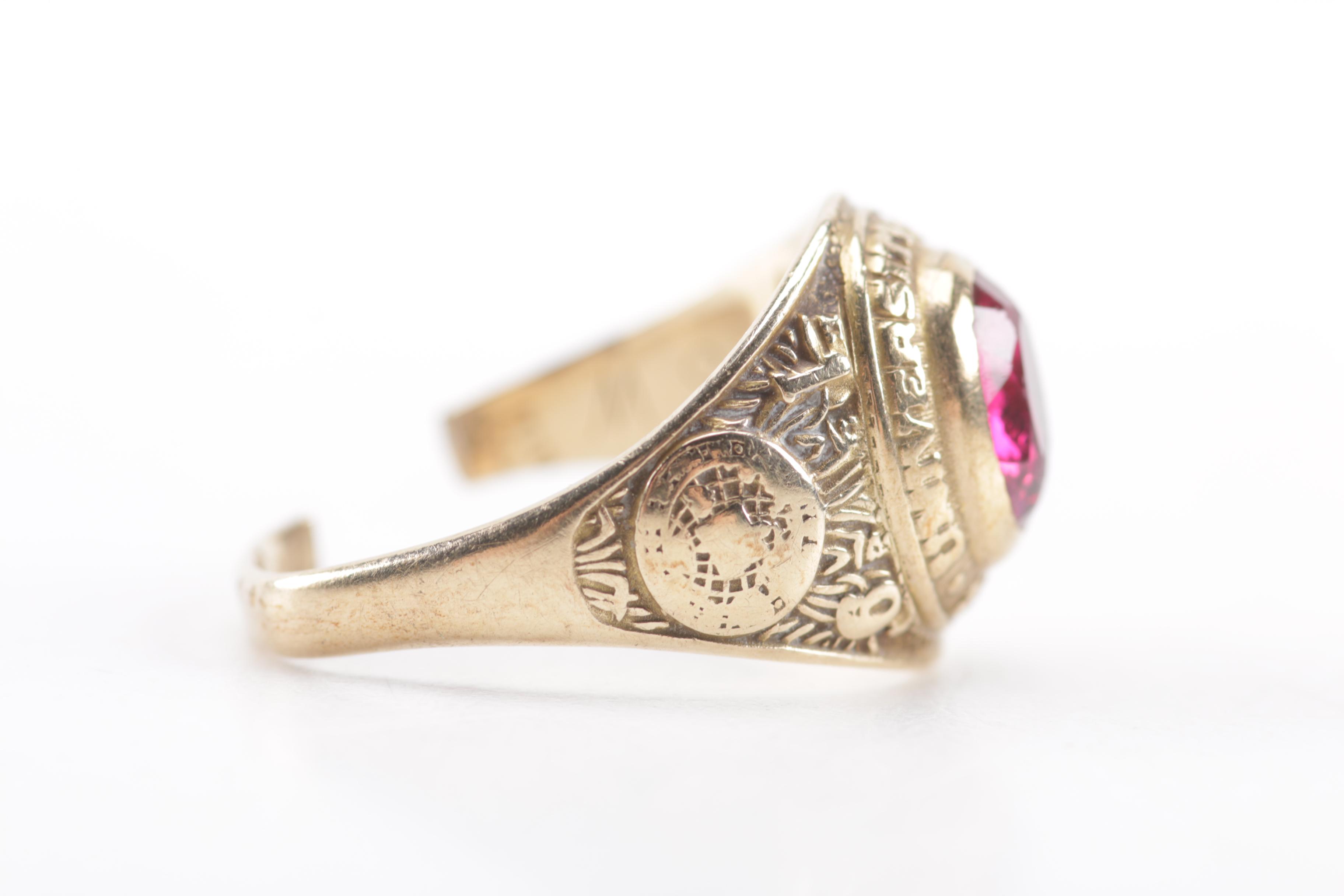Scrap 10K Yellow Gold Ruby Class Ring | EBTH