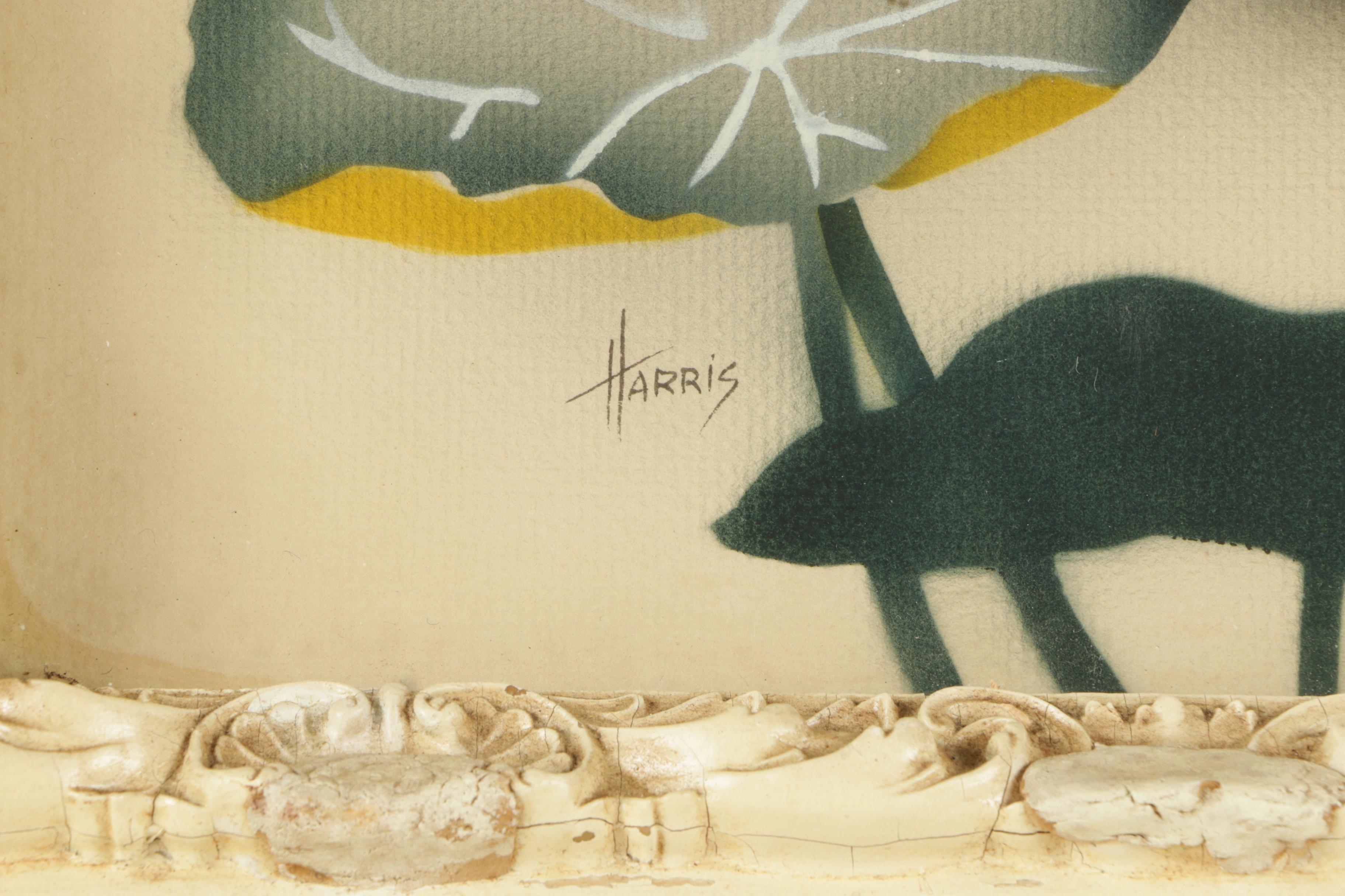 Benjamin Jorj Harris Airbrush Paintings on Paper of Floral Arrangement ...