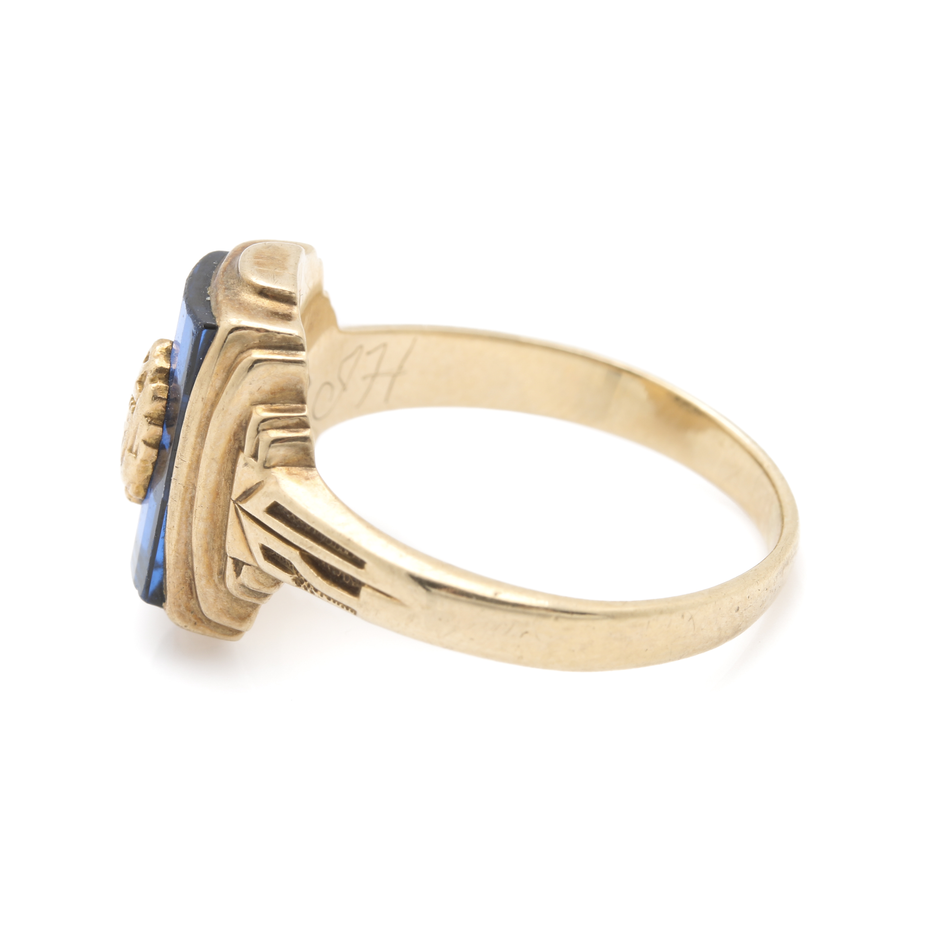 Jostens 10K Yellow Gold Spinel Class Ring | EBTH