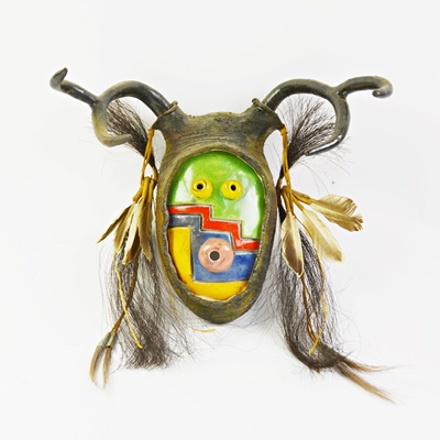 Austin Real Rider Native American Raku Clay Mask | EBTH