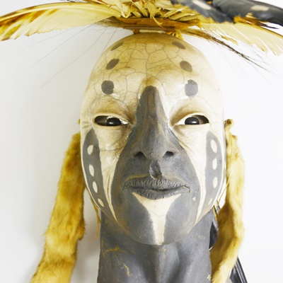 Austin Real Rider Native American Raku Clay Mask | EBTH