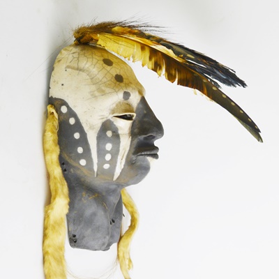 Austin Real Rider Native American Raku Clay Mask | EBTH