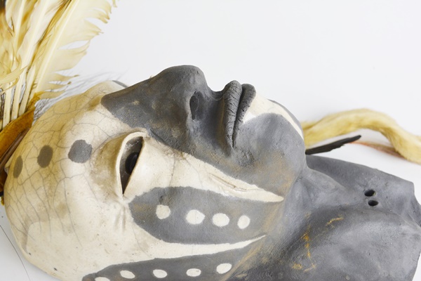 Austin Real Rider Native American Raku Clay Mask | EBTH