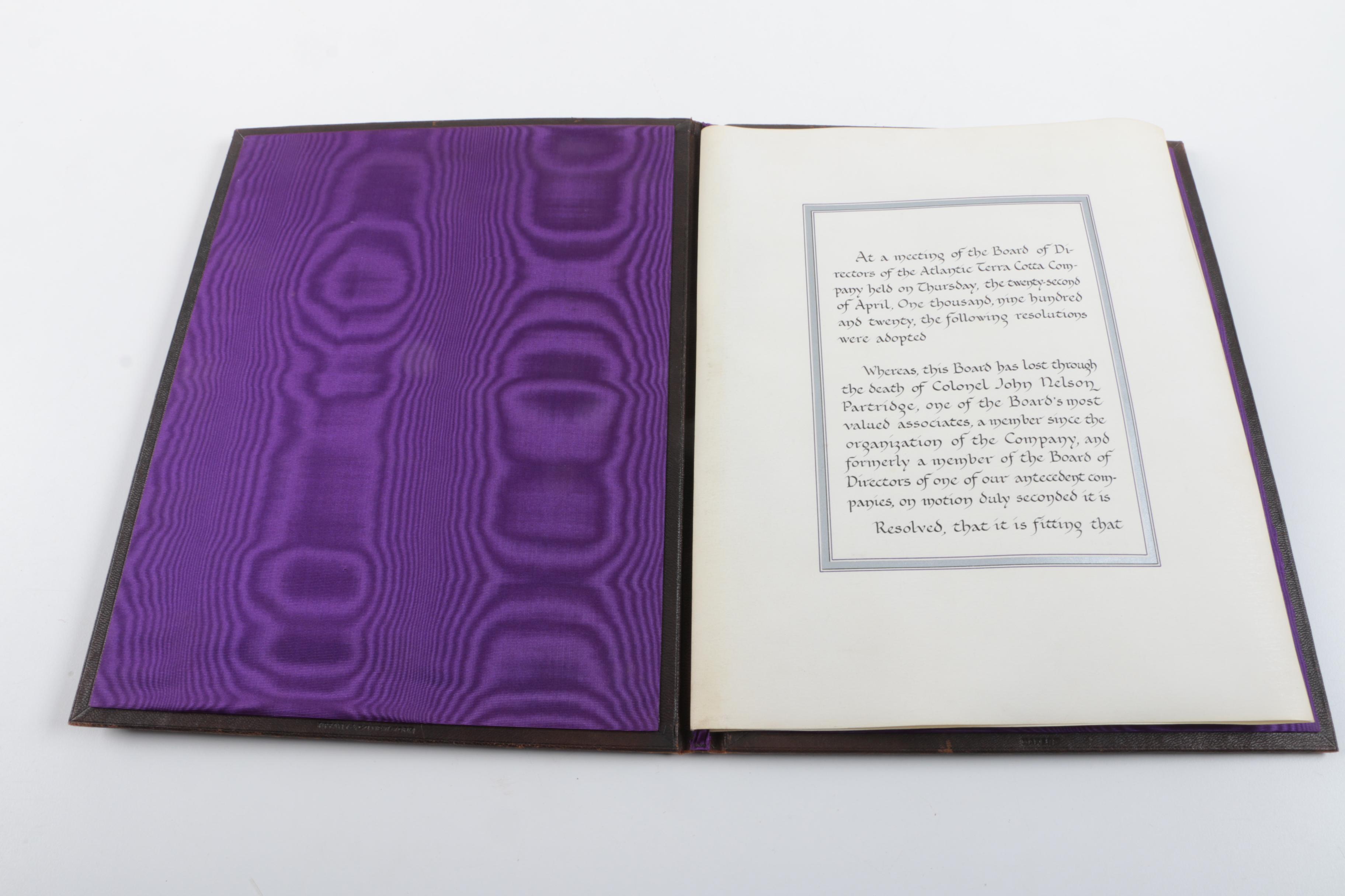 Colonel John Nelson Partridge Death Announcement in Tiffany & Co. Box ...