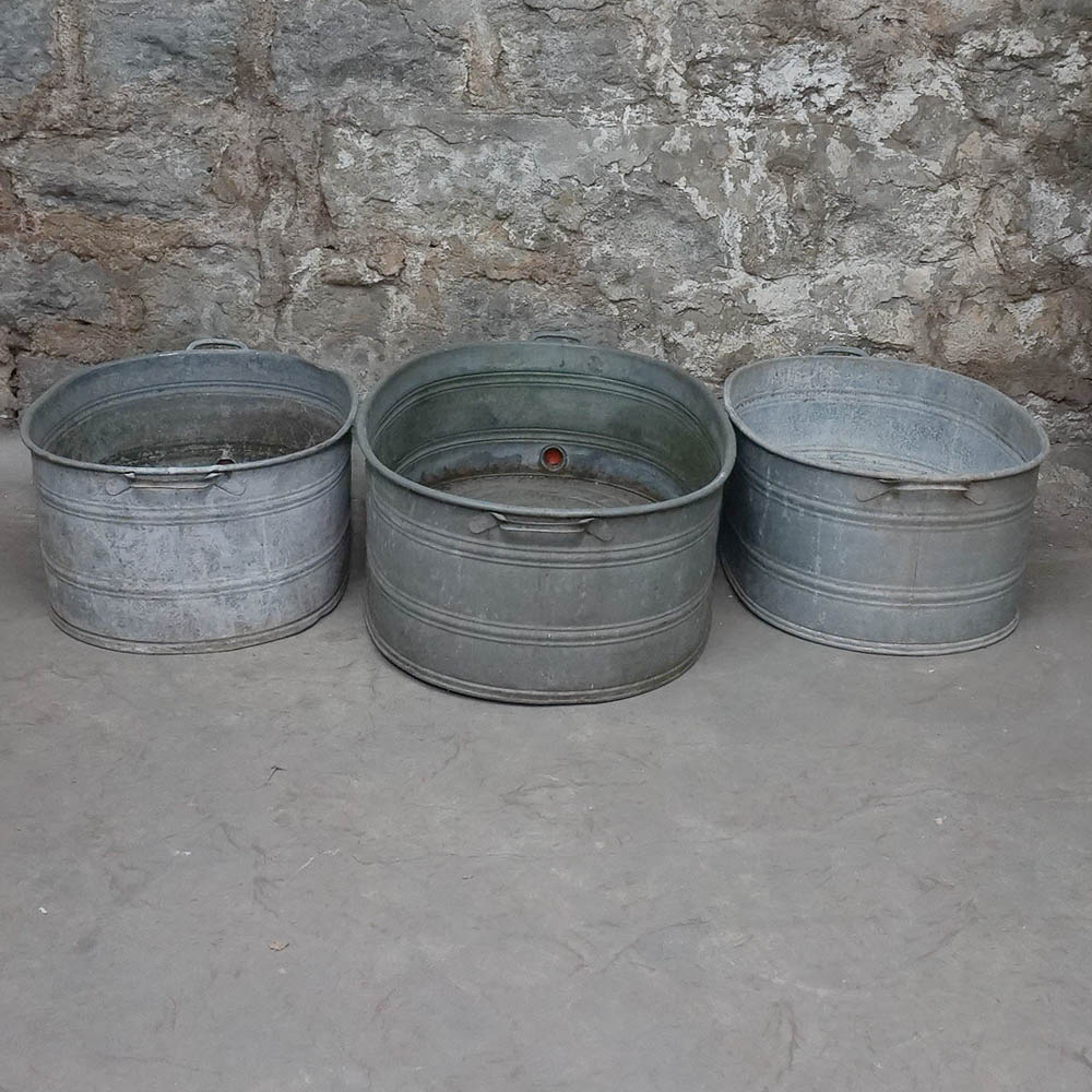 Galvanized Metal Basins with Handles | EBTH