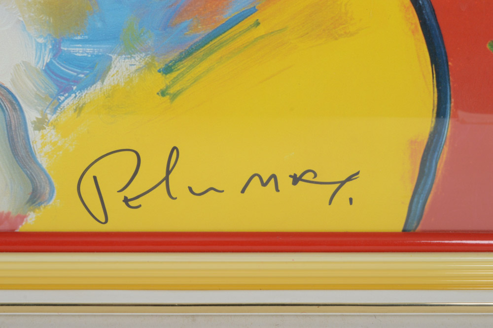 Signed Peter Max Offset Lithograph "Dega with Heart" | EBTH