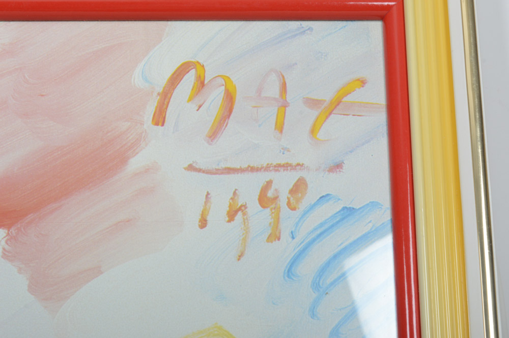 Signed Peter Max Offset Lithograph "Dega with Heart" | EBTH