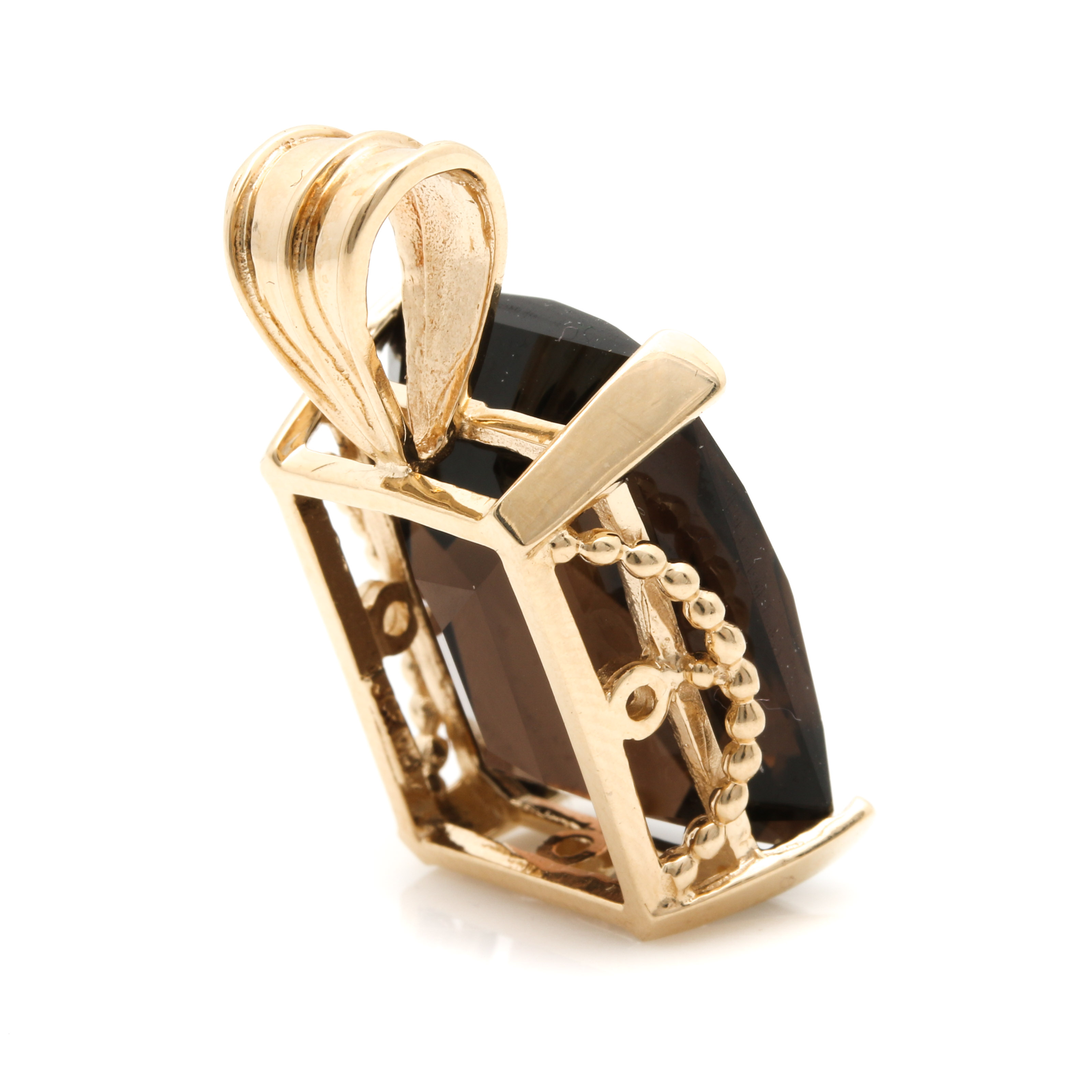 John C. Rinker 10K Yellow Gold 17.80 CT Smoky Quartz Pendant | EBTH
